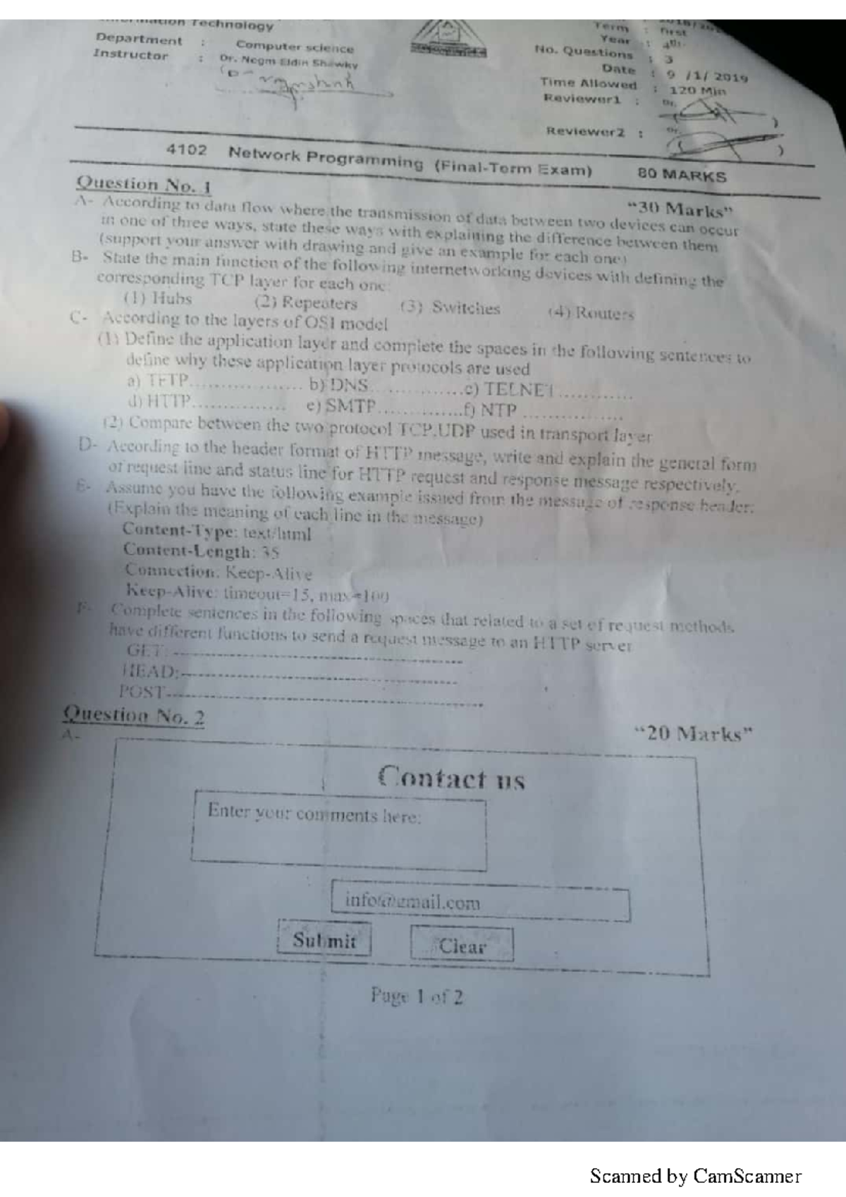 2019 witn answer - computer science - Studocu