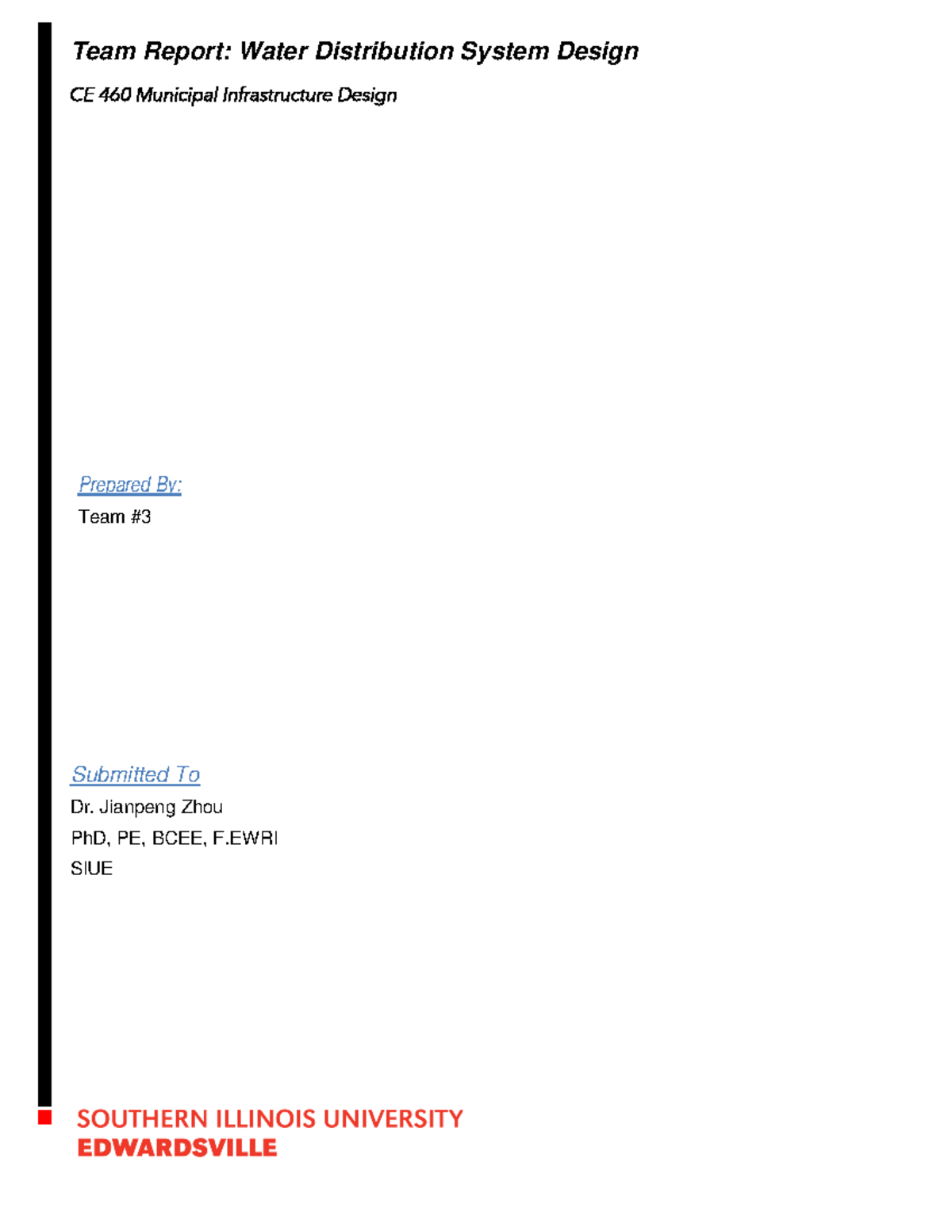 Water Distribution System Desgin Report - Team Report: Water ...