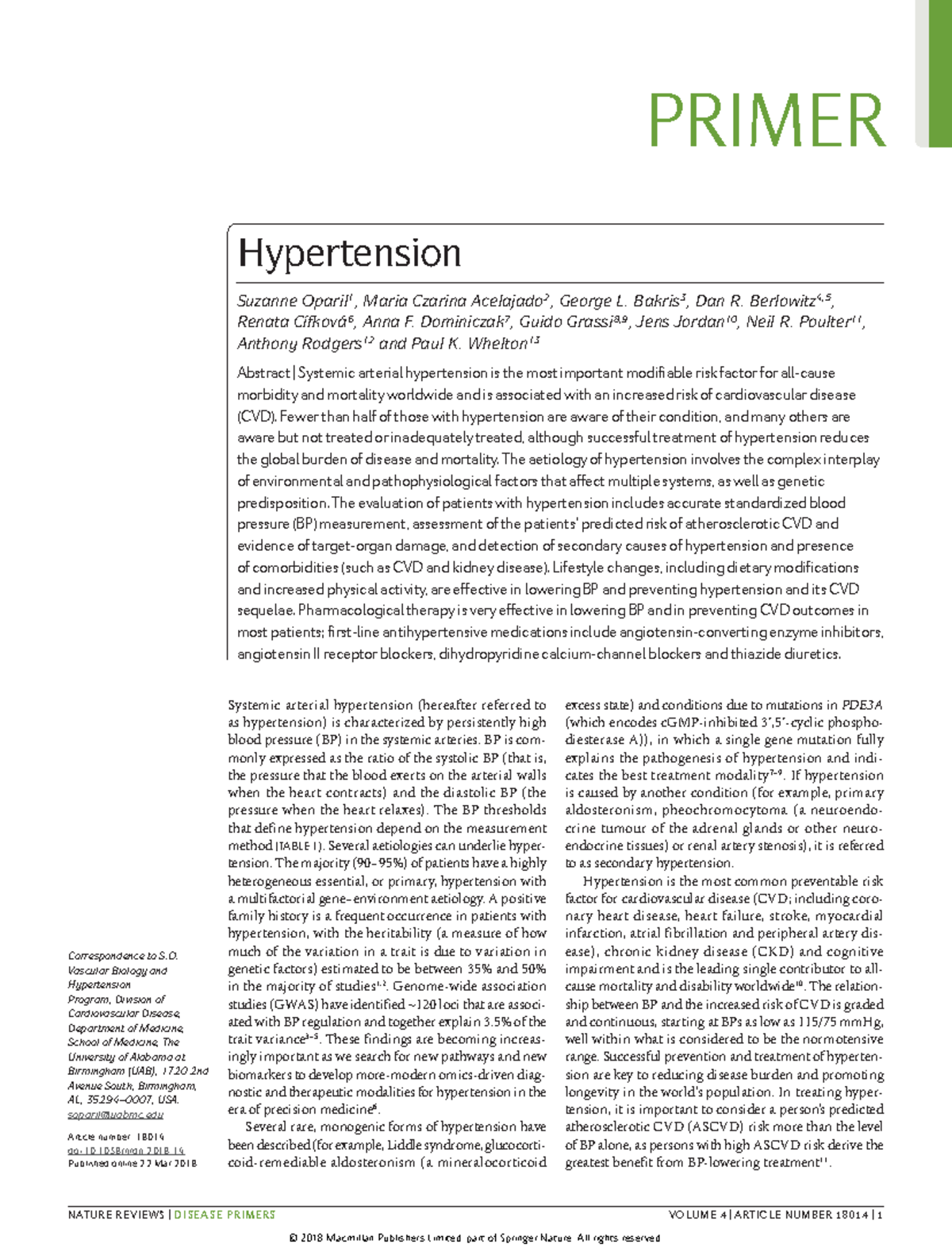 Hipertensión arterial resumen - Systemic arterial hypertension ...