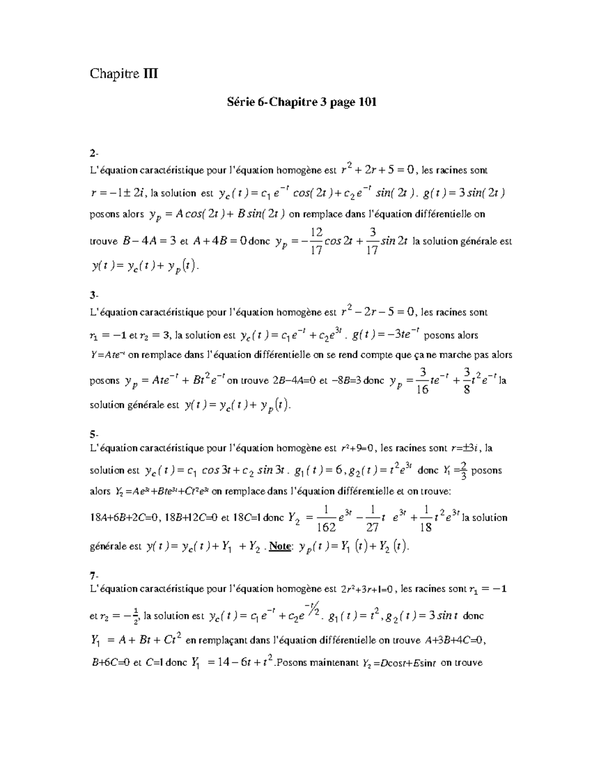 Solutions ch3 serie 6 page 101 - Chapitre III Série 6-Chapitre 3 page ...