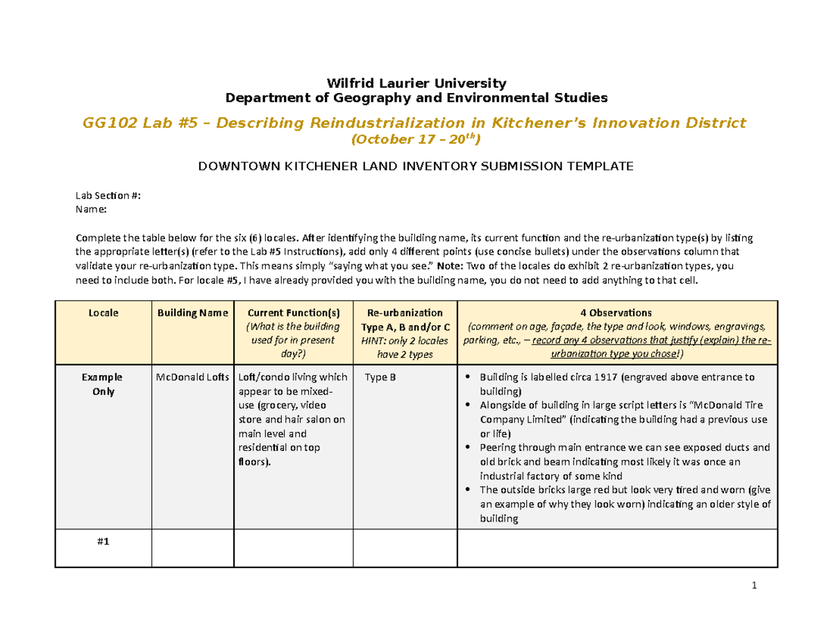 GG102 Lab #5 Submission Template - Wilfrid Laurier University ...