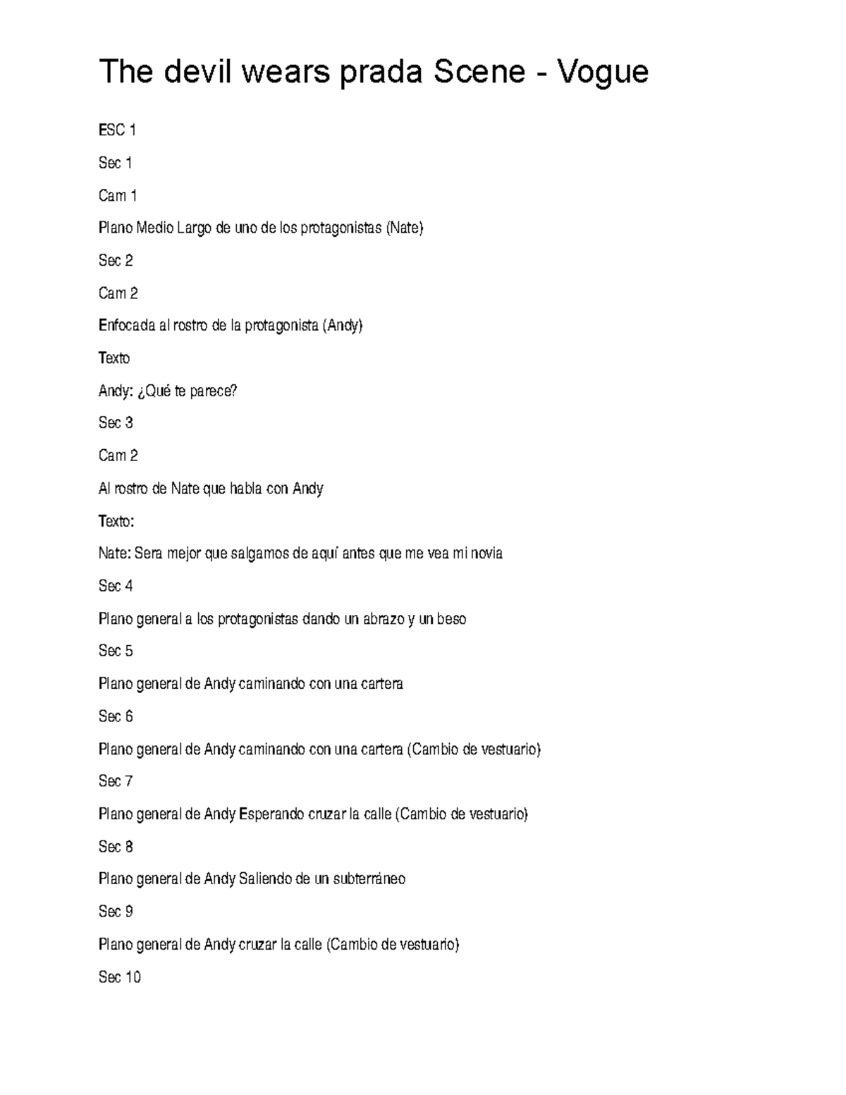 The devil wears prada Scene - Studocu