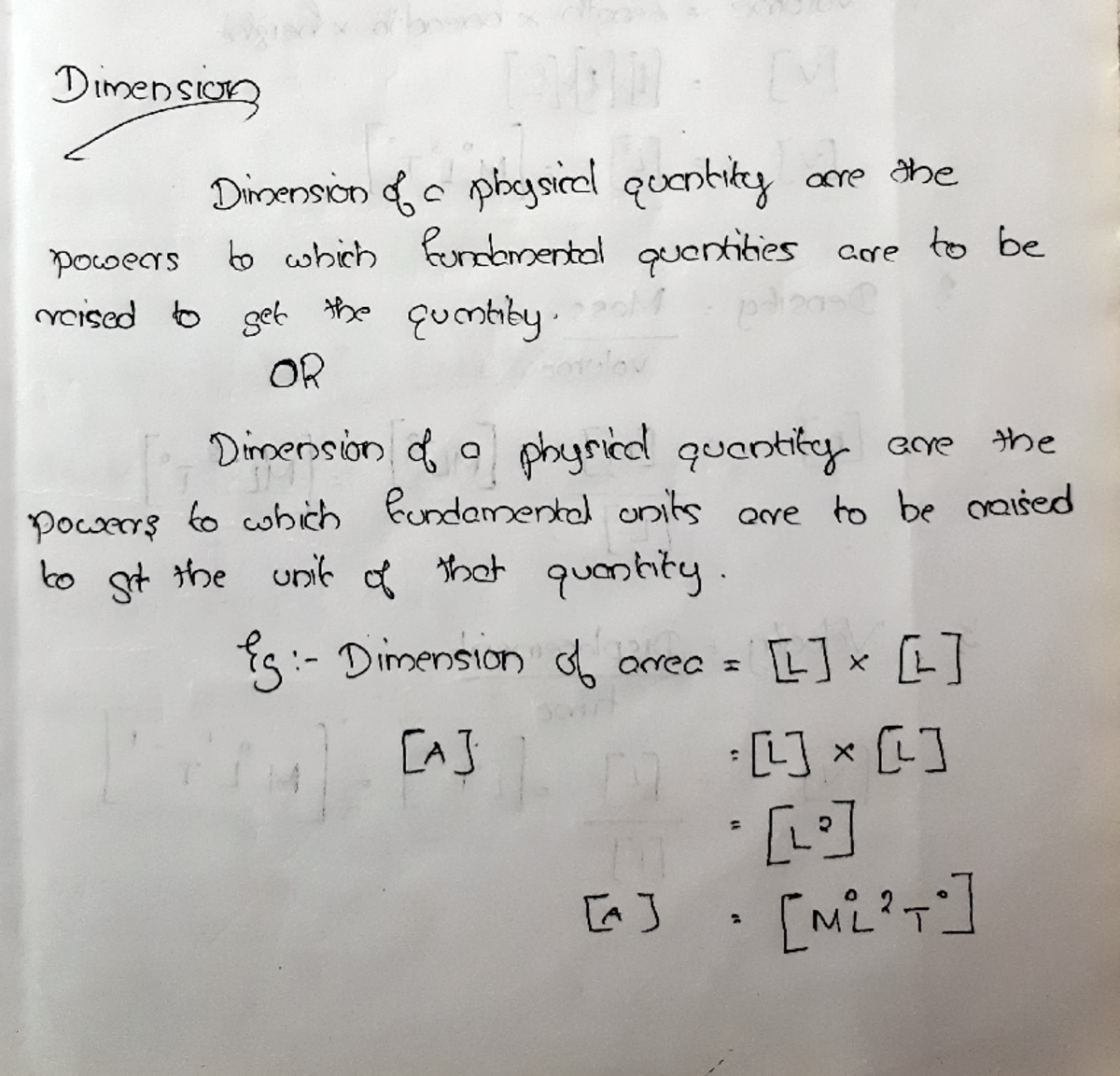 Units and Measurements Part-3 Dimension - tMenSIC Dioenson d pbascel ...