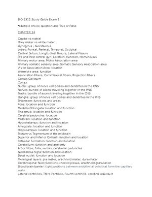 BIO 2312 Exam 2 Study Guide - BIO 2312 Exam 2 Study Guide Chapter 16 ...