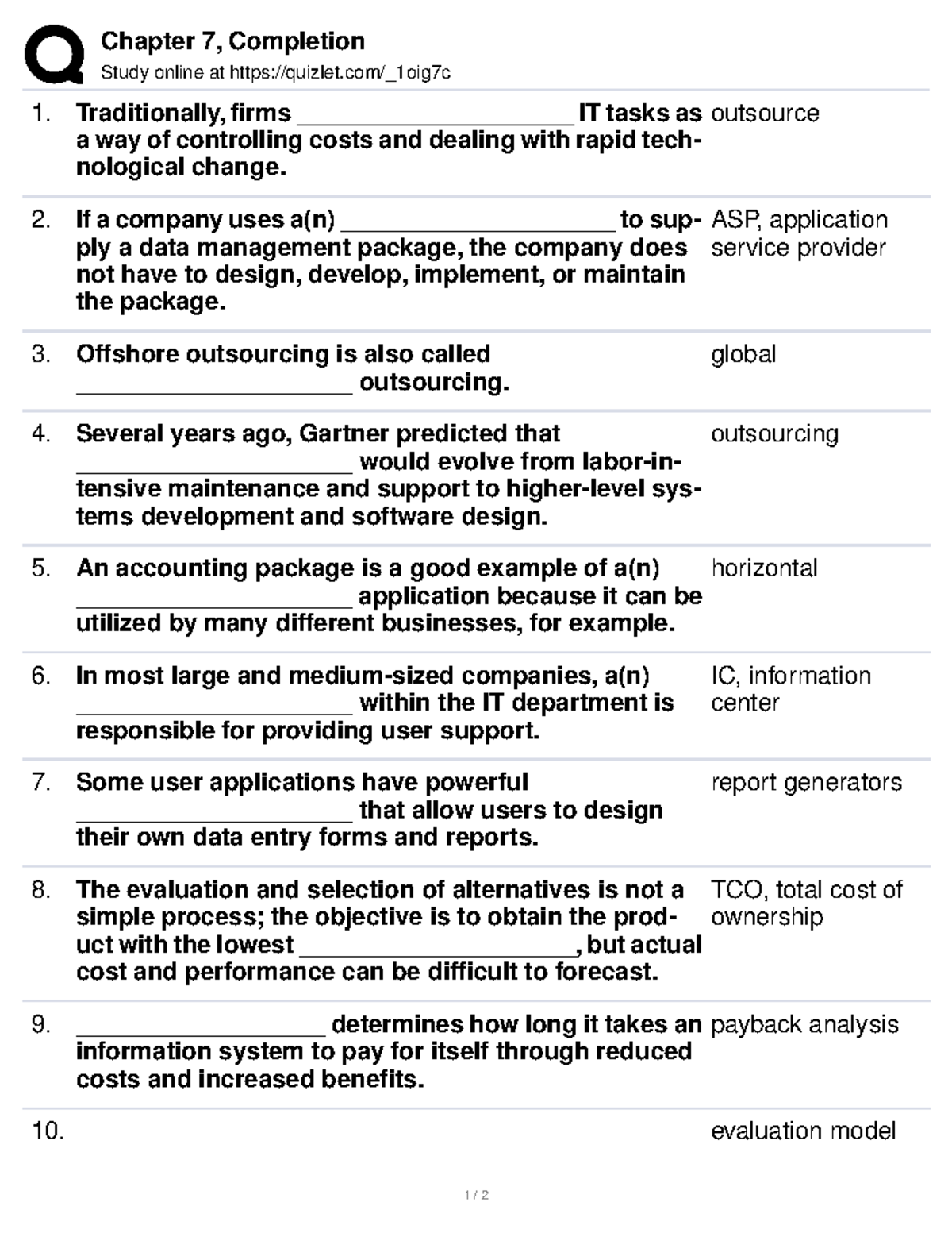 CH7 - development strategies - Chapter 7, Completion Study online at ...