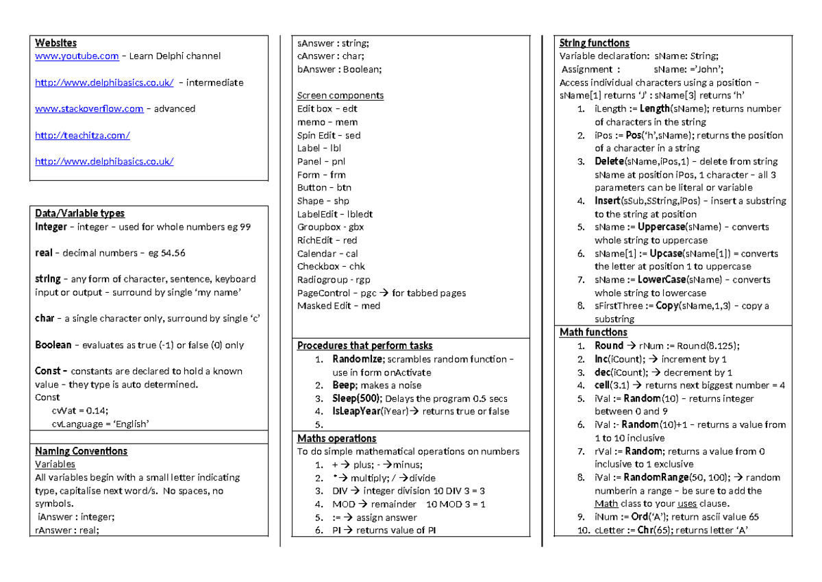 Delphi Code Dictionary - Websites youtube – Learn Delphi channel ...