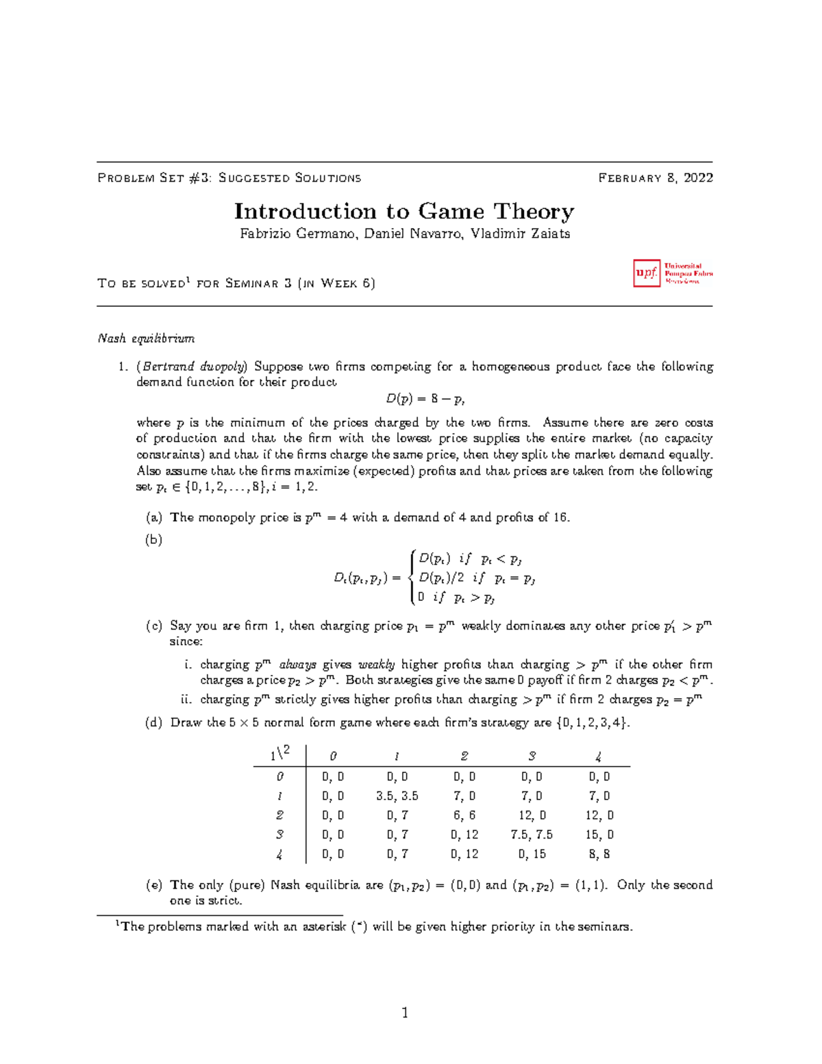 Solutions to Problem Set #3 - Problem Set #3: Suggested Solutions ...