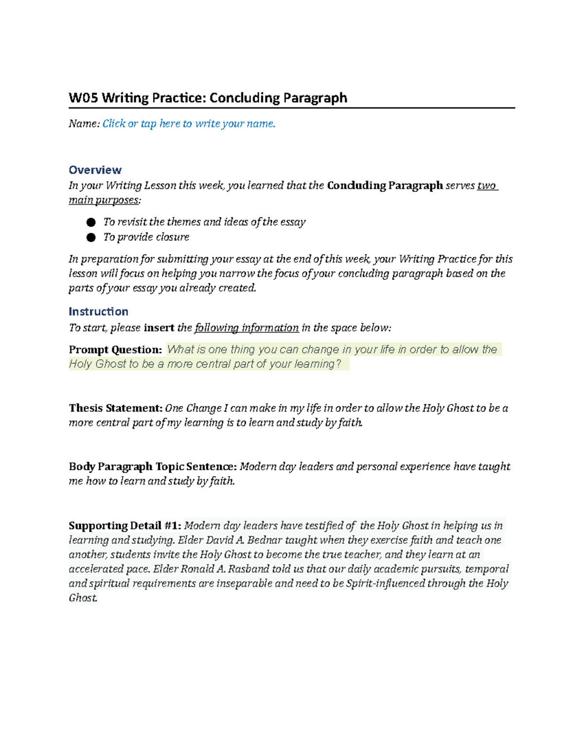 Pc101 document w05Writing Practice Concluding Paragraph - W05 Writing ...