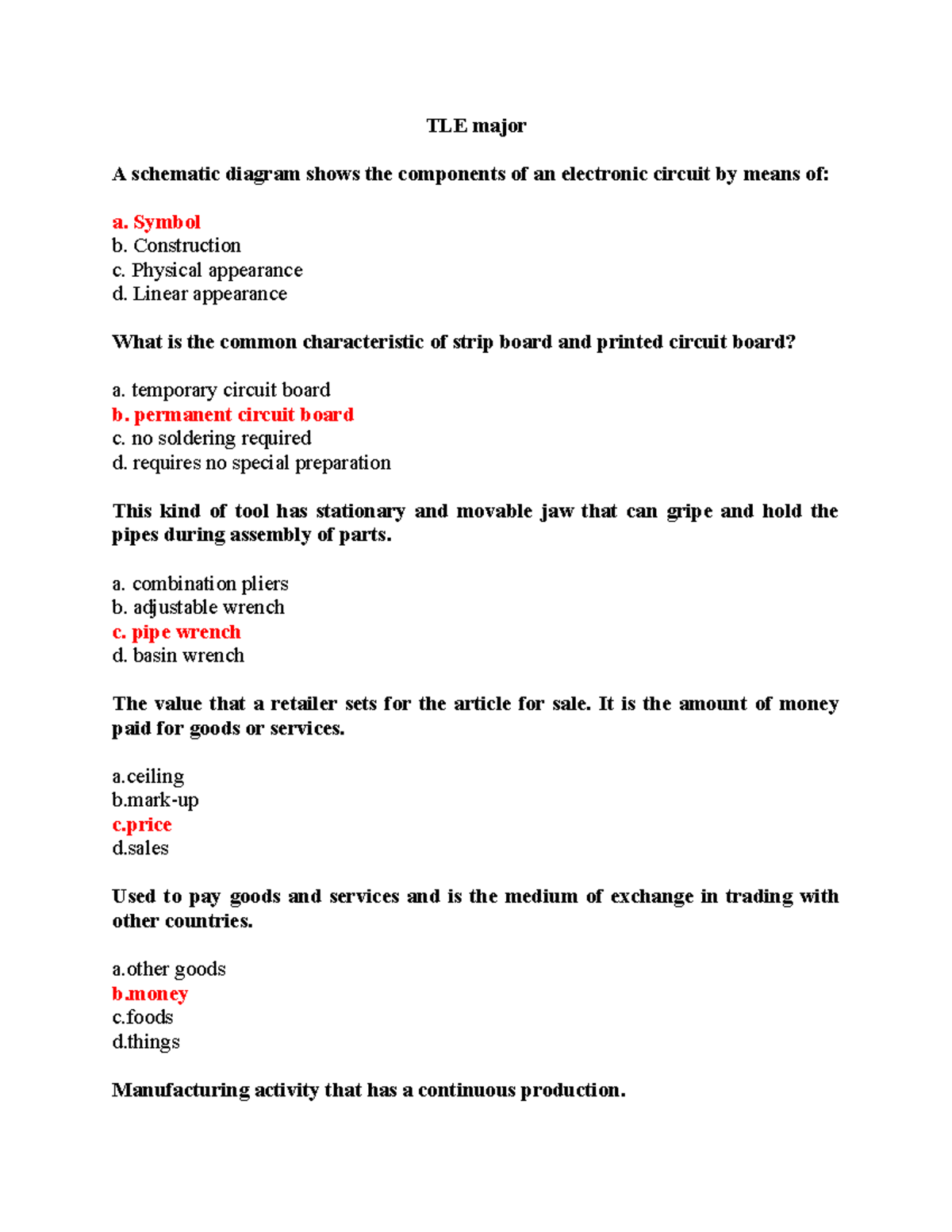 TLE major - Part 1 - Educational - TLE major A schematic diagram shows ...