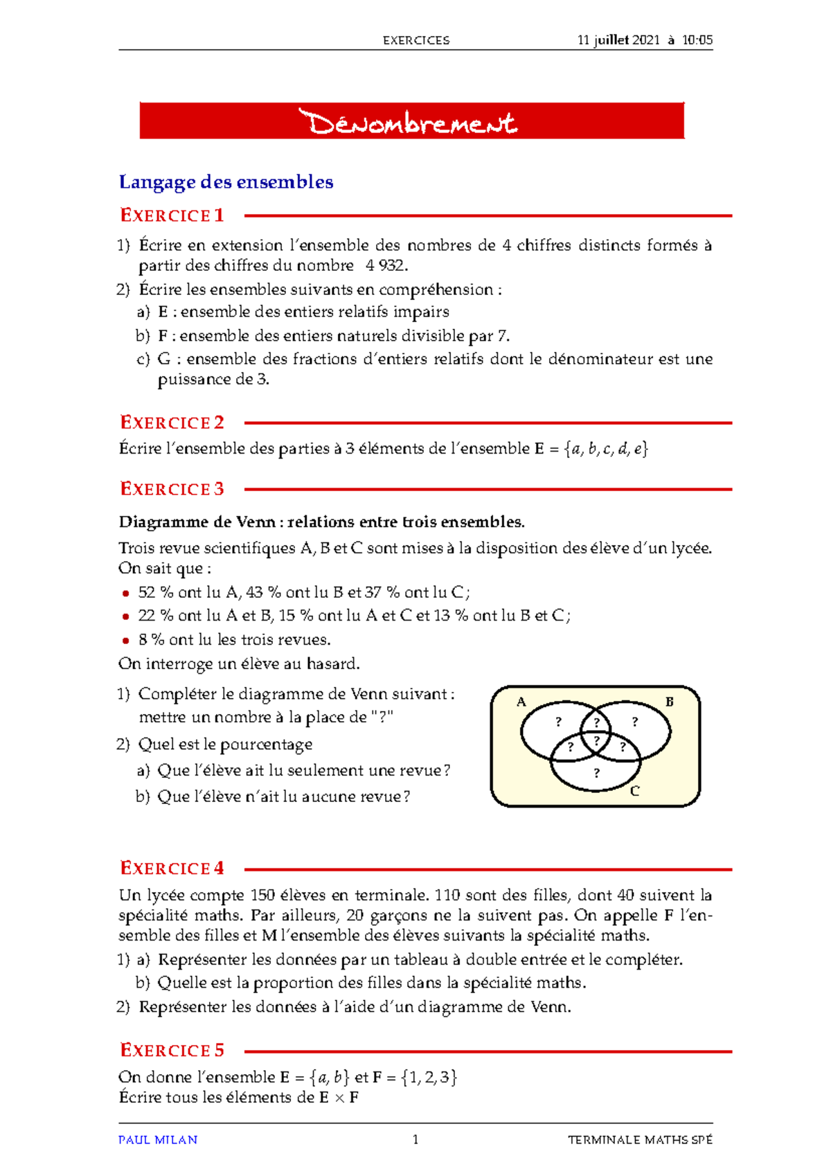 09 exos denombrement - notes - EXERCICES 11 juillet 2021 à 10 ...