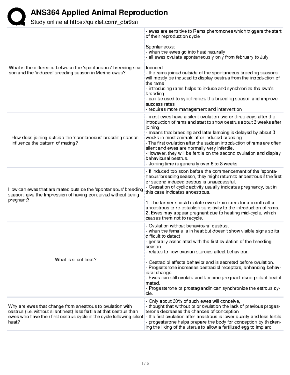 ANS364 Applied Animal Reproduction - Study online at quizlet/_dbr9sn ...