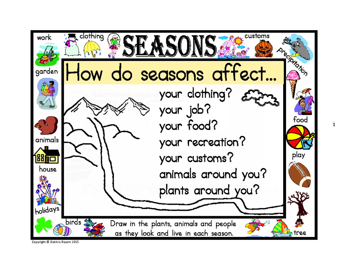 Seasonal Sentence Sort - ####### 1 customs precipitation food play tree ...