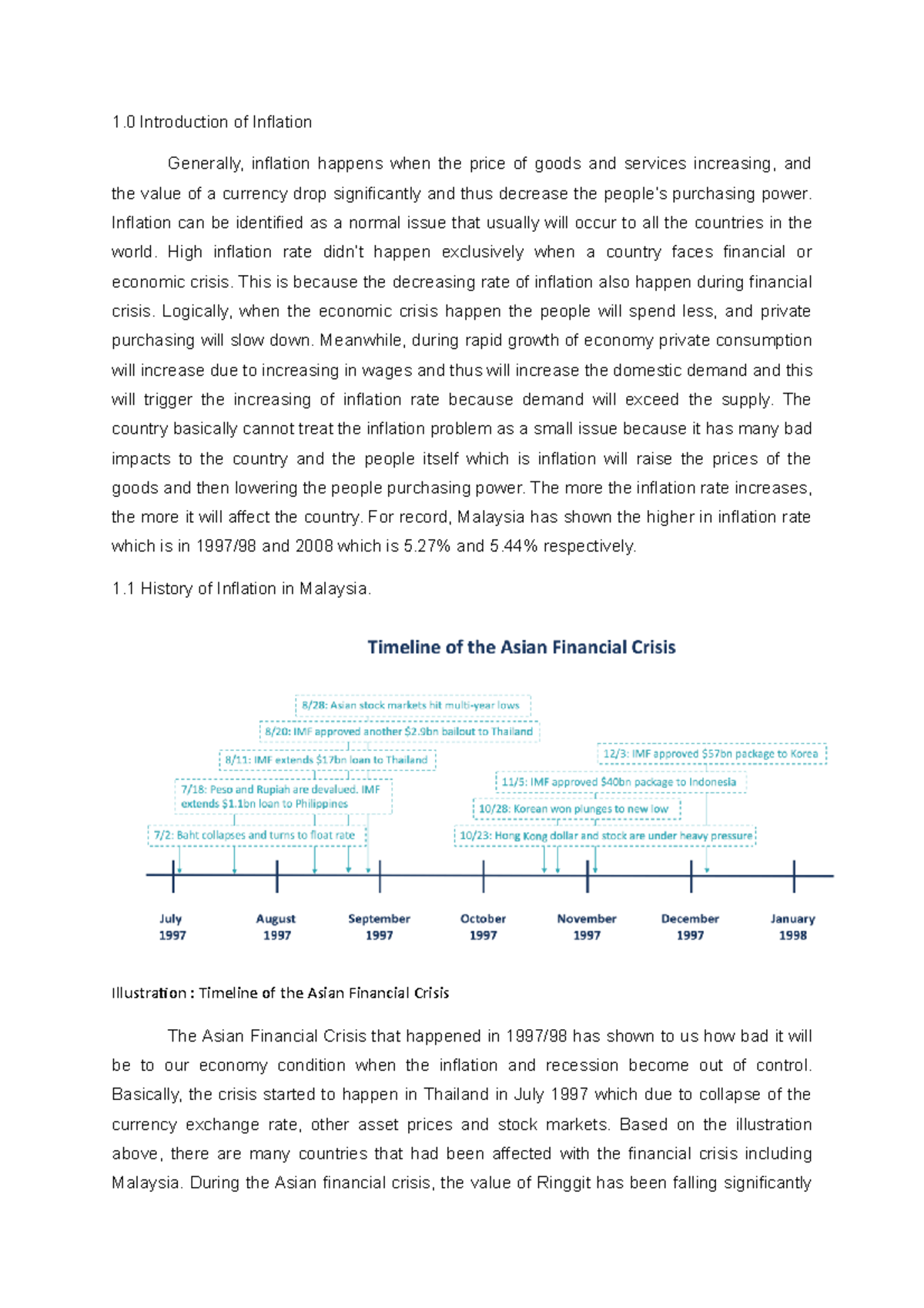 Inflation as a general can be identified as a main issue that usually ...