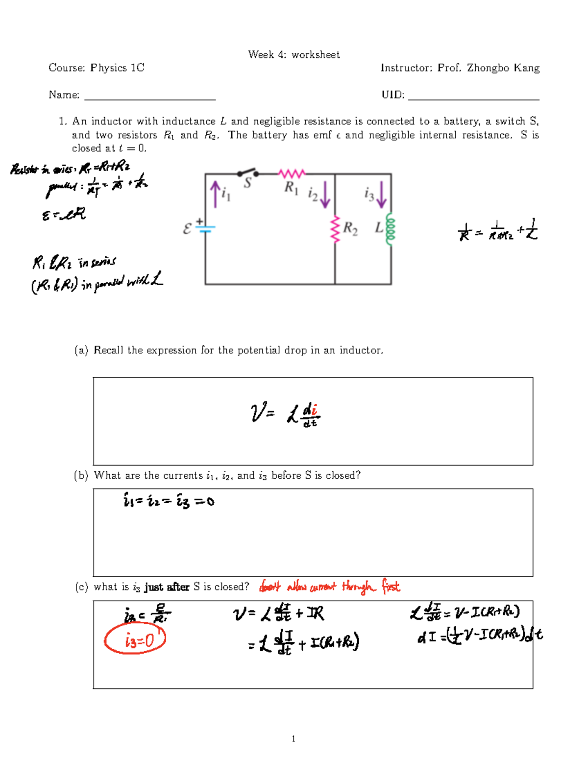 2022S WS 4 - Worksheet4 for Physics 1C - Week 4: worksheet Course: Physics 1C Instructor: Prof ...
