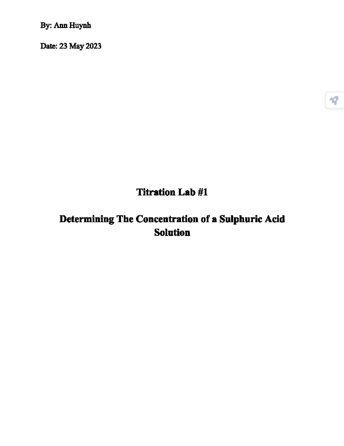 Titration lab - Observations: Trial 1 2 3 Initial Volume of KOH (mL) 0 ...