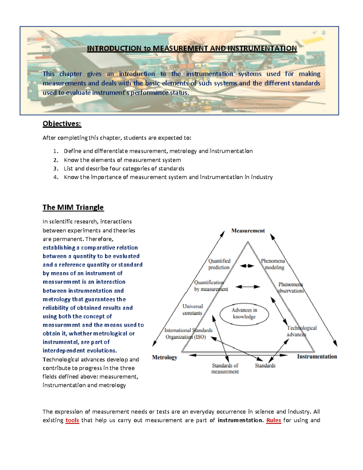 Instrumentation and Controls (Principles of Measurement) - INTRODUCTION ...