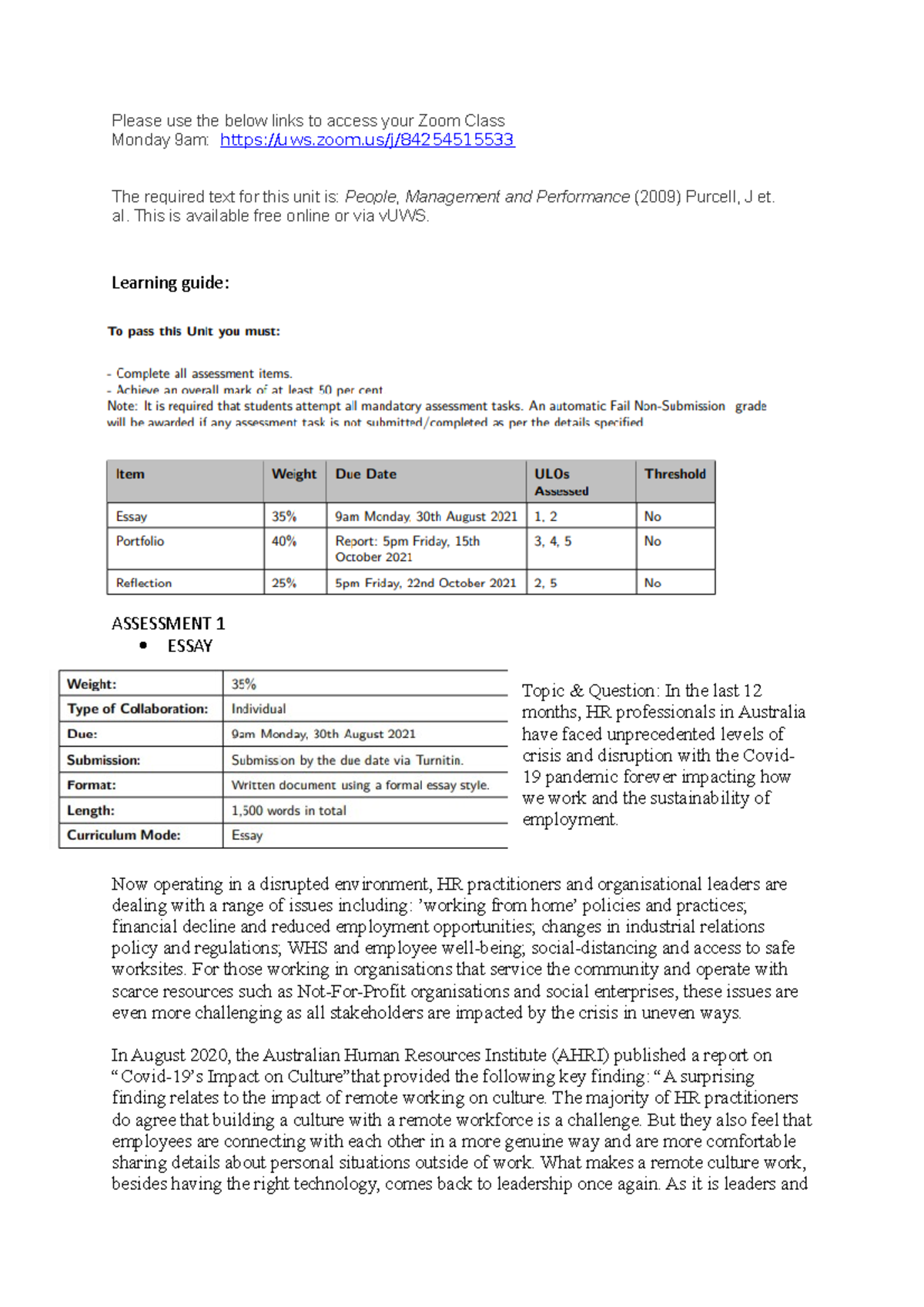 Lectures - Lecture notes 1-7 - 200740 - UWS - Studocu