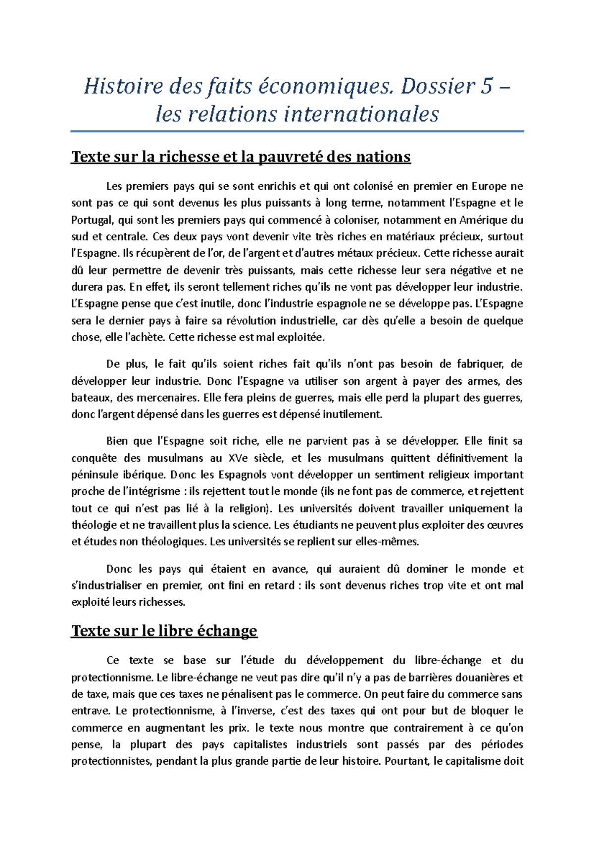 Dossier 5 - Philippe Moati - Histoire des faits économiques. Dossier 5 ...