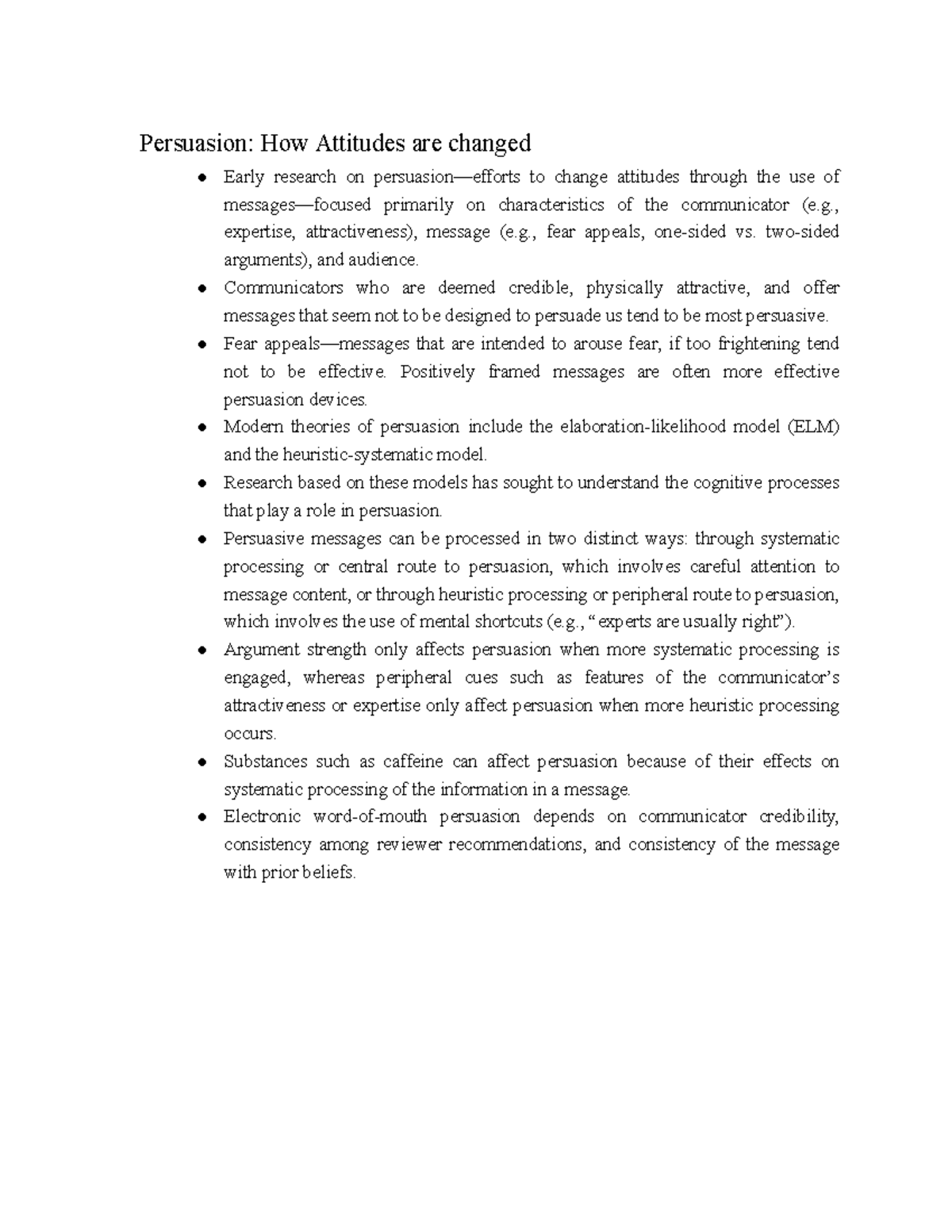 Persuasion - unit 2 - Persuasion: How Attitudes are changed Early ...