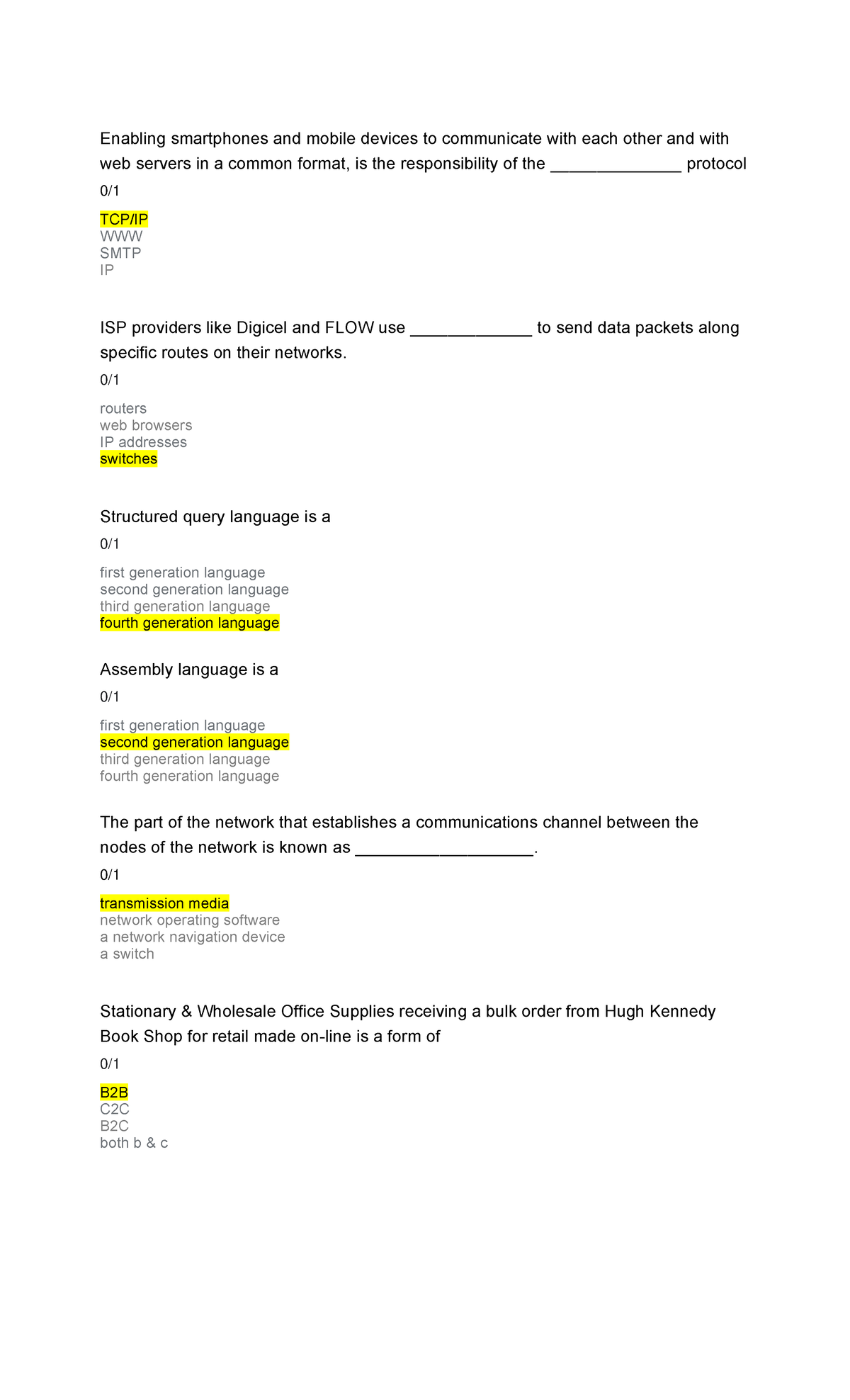 Information Technology Moc Test #2 - - Studocu