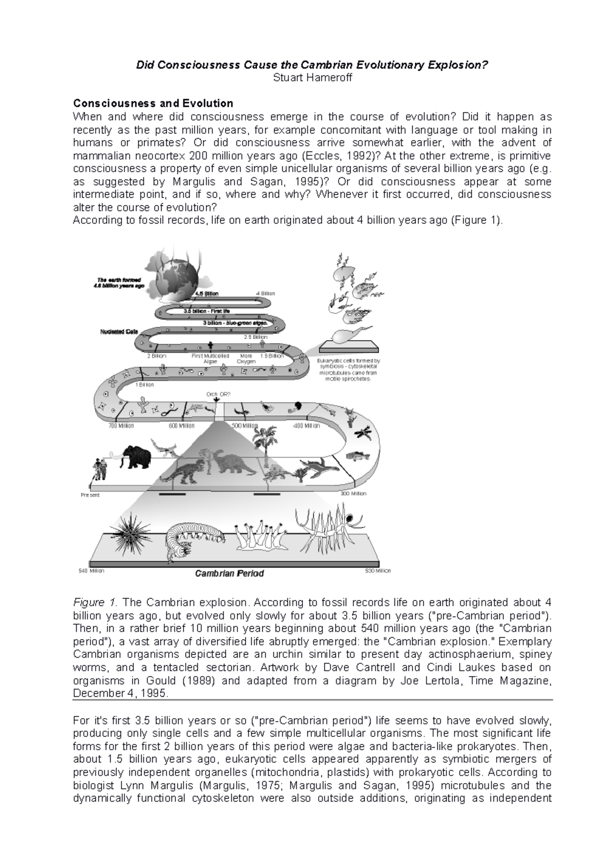 Did Consciousness Cause The Cambrian Evolutionary Explosion As