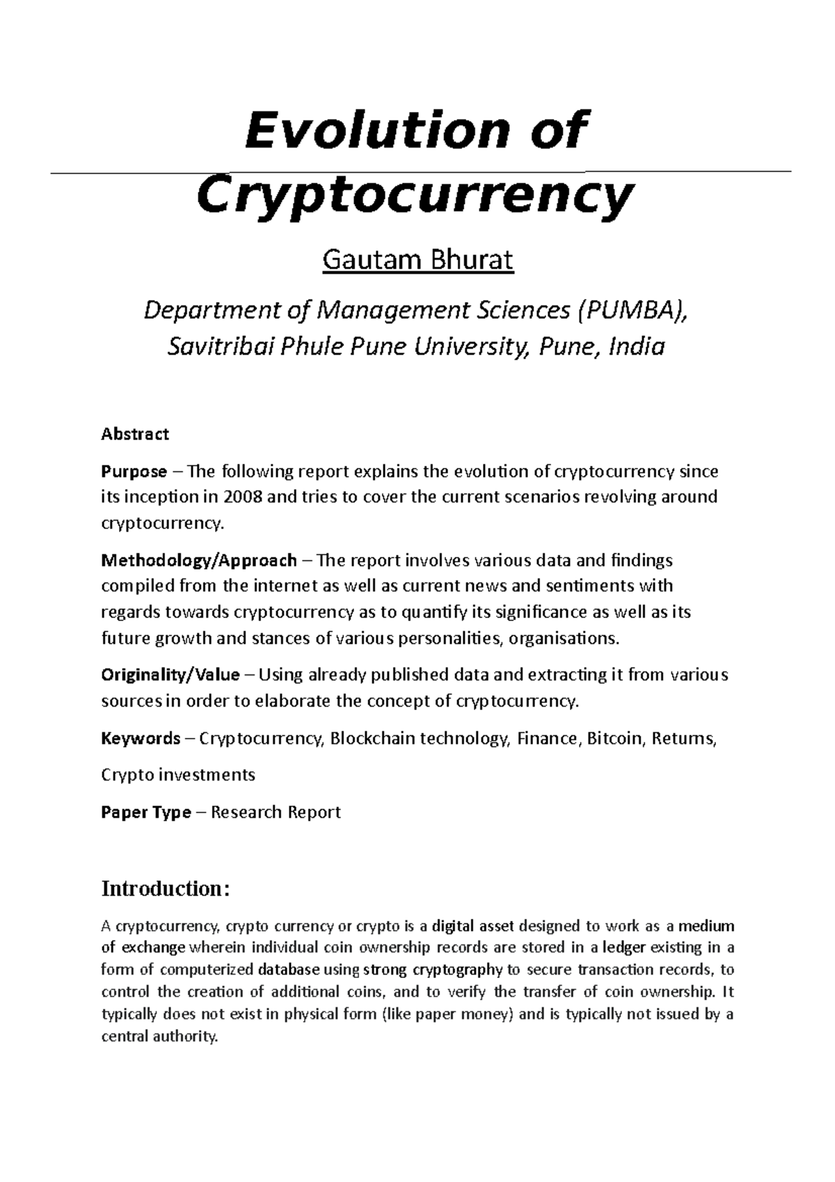 Evolution of Cryptocurrency and the journey - Evolution of ...