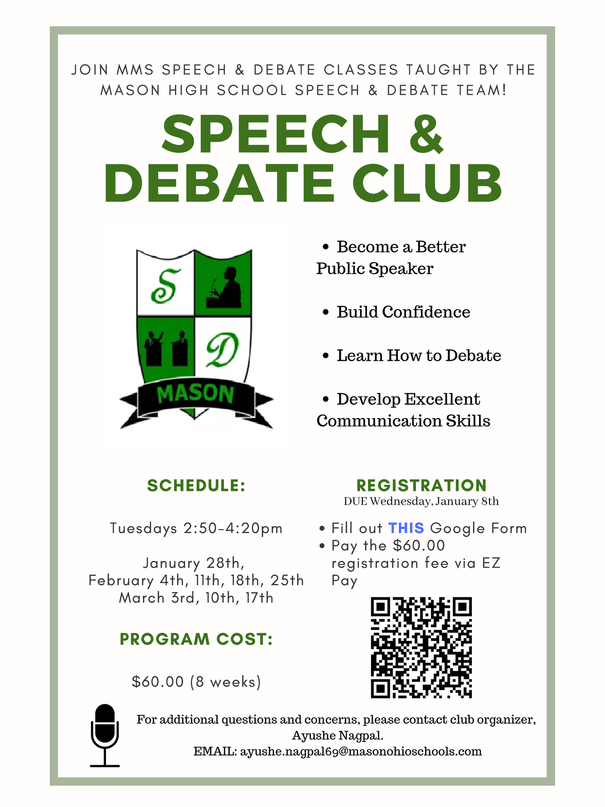 MMS Speech and Debate Club 1 - Tuesdays 2:50-4:20pm January 28th ...