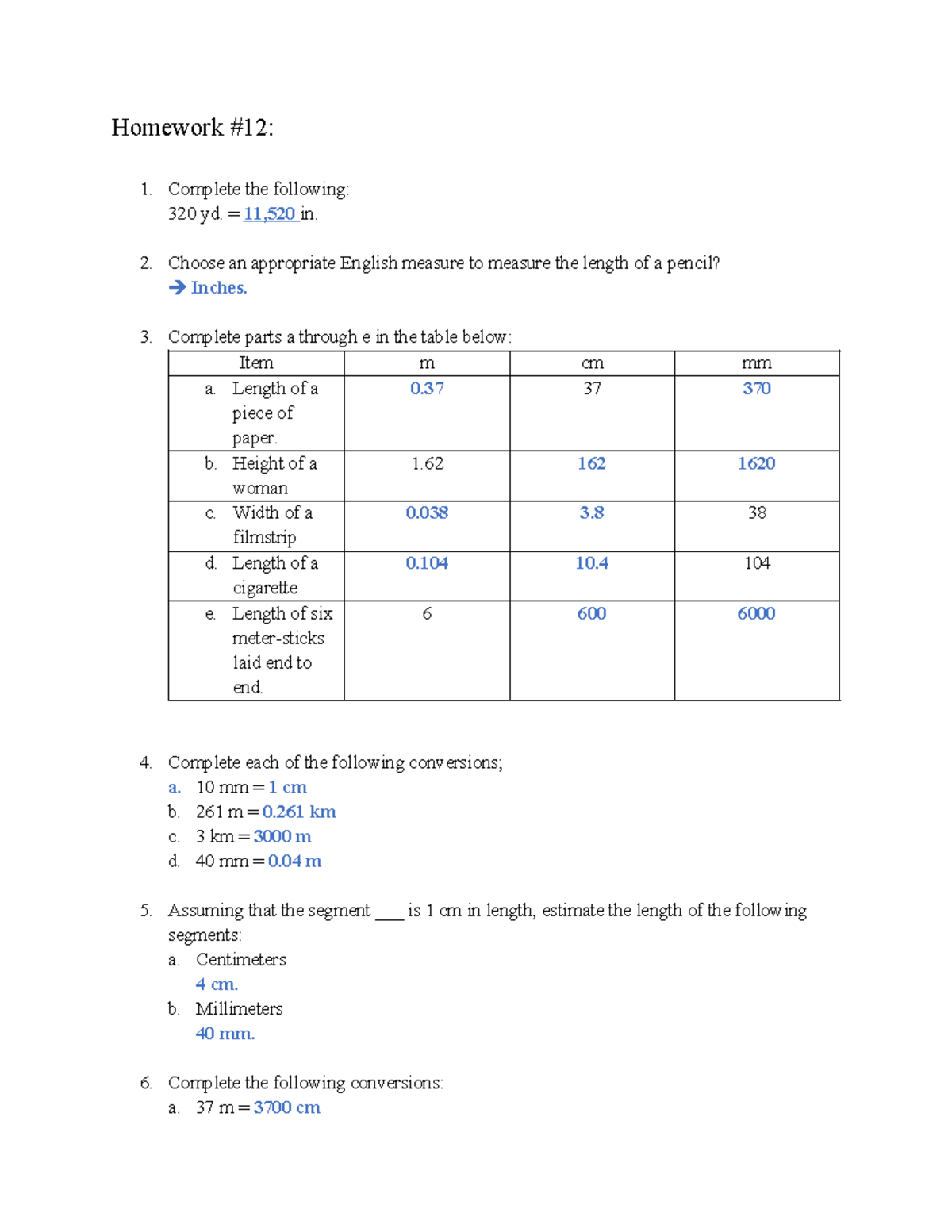 MAT151Homework 12&13 - Common core math homework - Homework #12 ...
