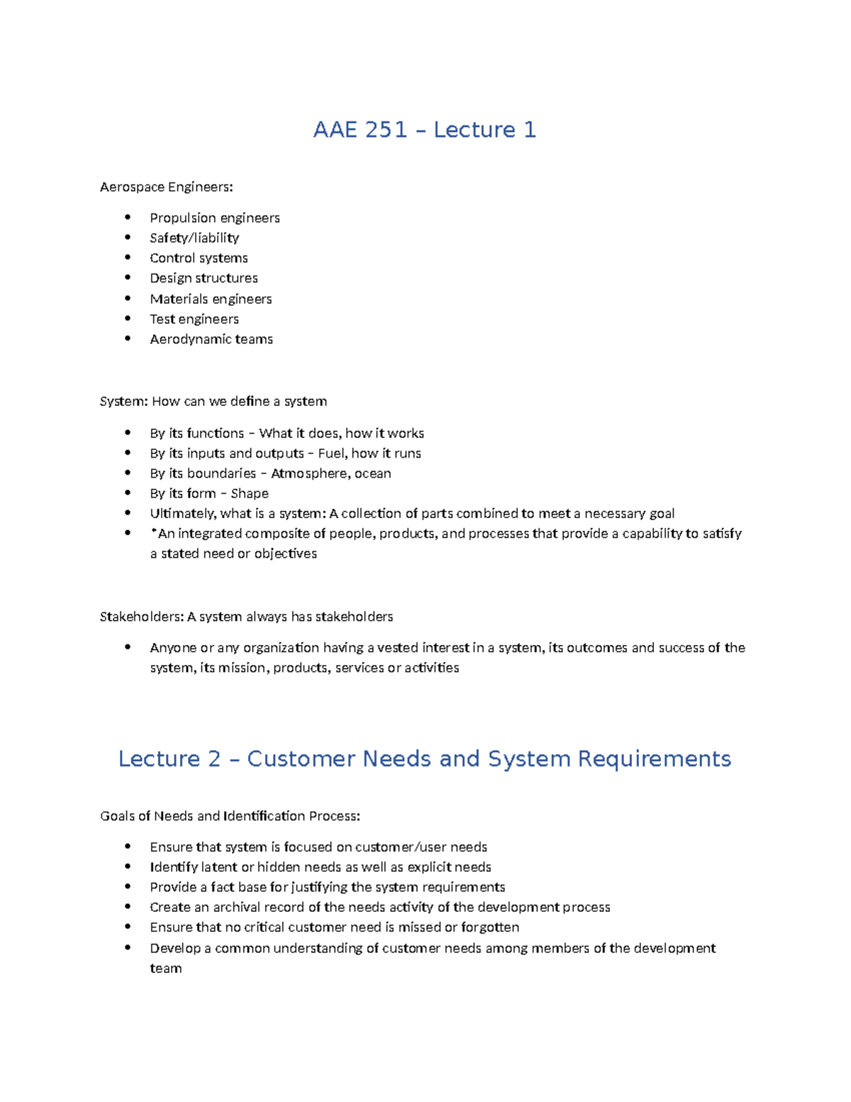 Lecture 1 - AAE 251 – Lecture 1 Aerospace Engineers: Propulsion ...