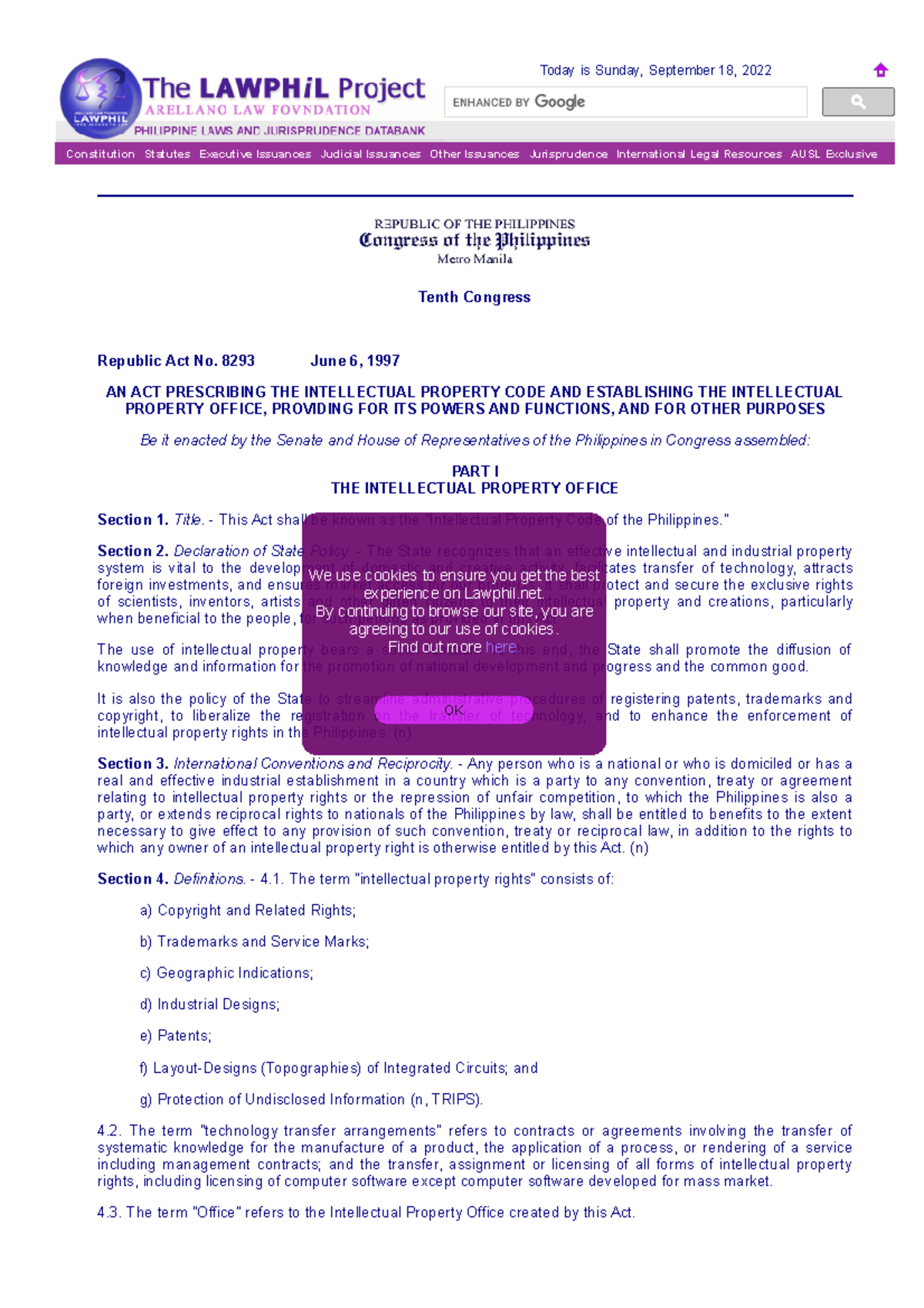 Www-lawphil-net-statutes-repacts-ra1997-ra 8293 1997-html ...