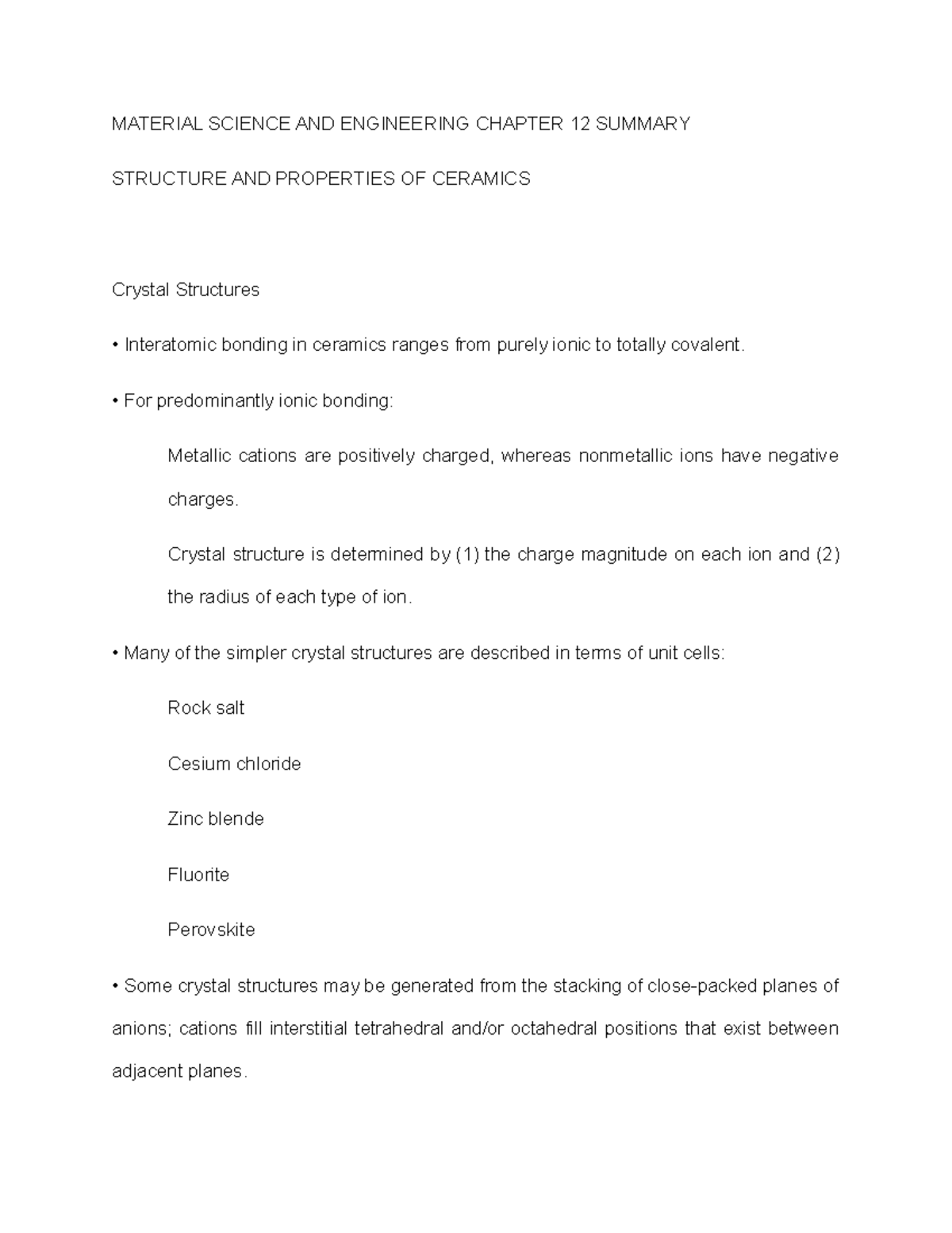 Structure and Properties of Ceramics - MATERIAL SCIENCE AND ENGINEERING ...