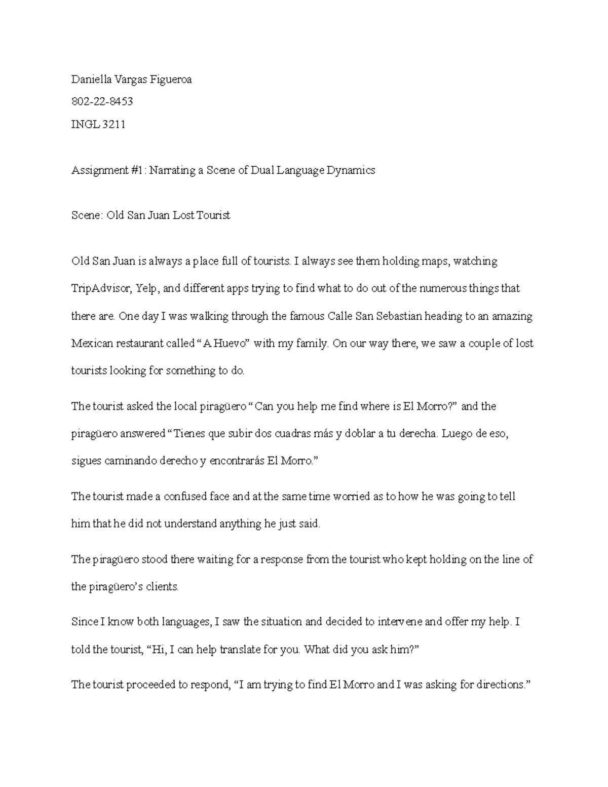Scene English class - Daniella Vargas Figueroa 802-22- INGL 3211 ...