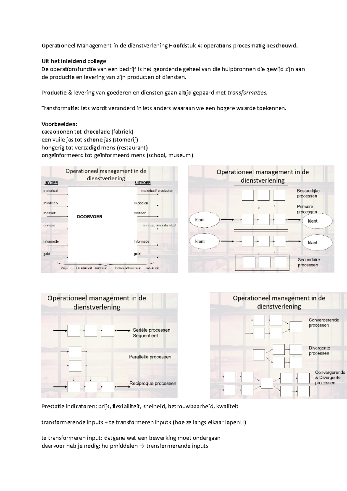 Operationeel Management in de dienstverlening Hoofdstuk 4 - Uit het ...