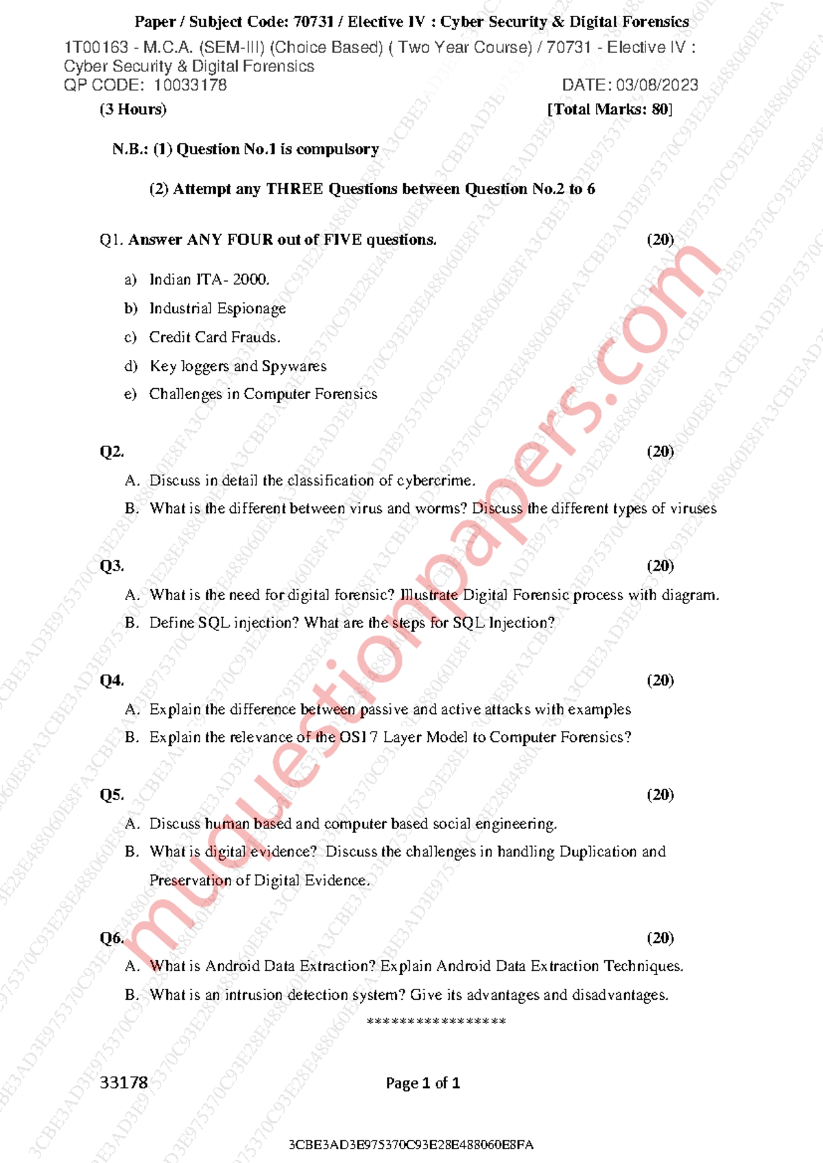 Technology mca-master-of-computer-applications semester-3 2023 may - Studocu