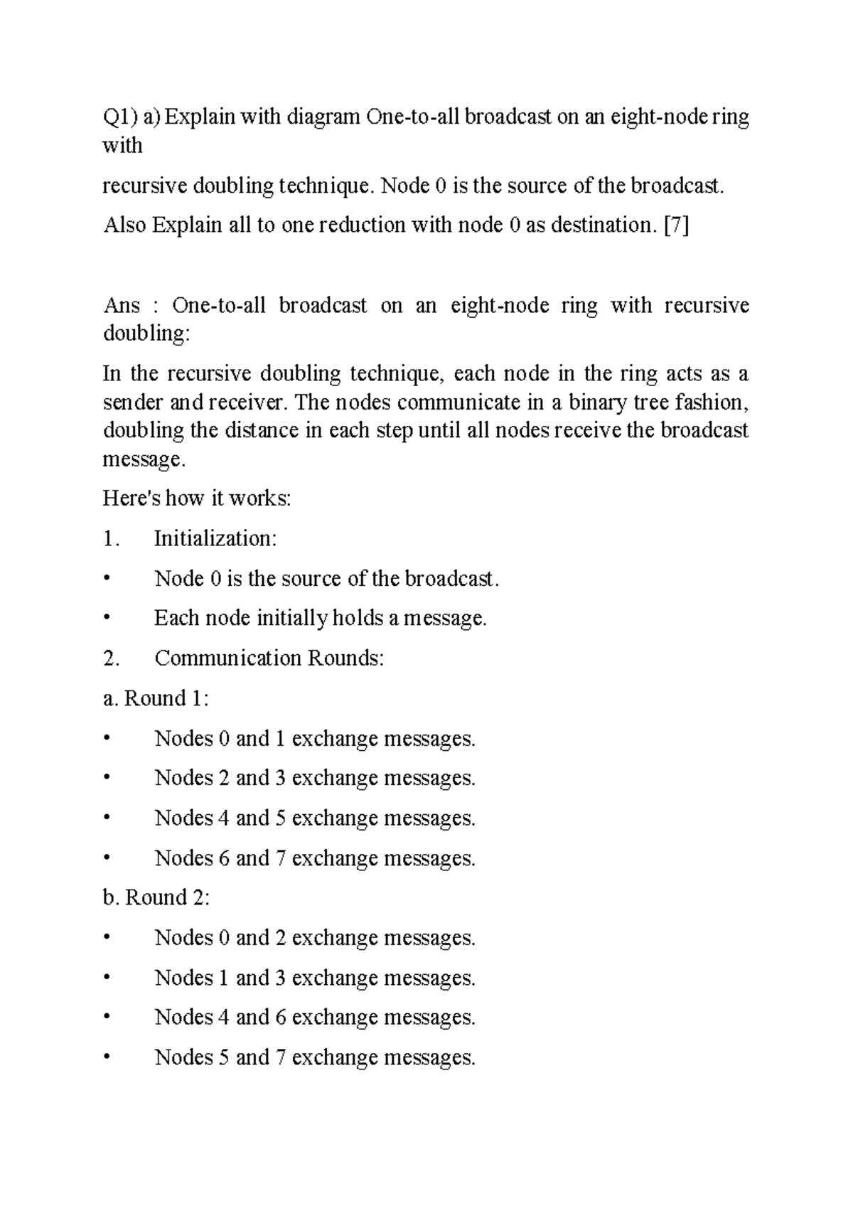 Hpc may-june - ............ - Q1) a) Explain with diagram One-to-all ...