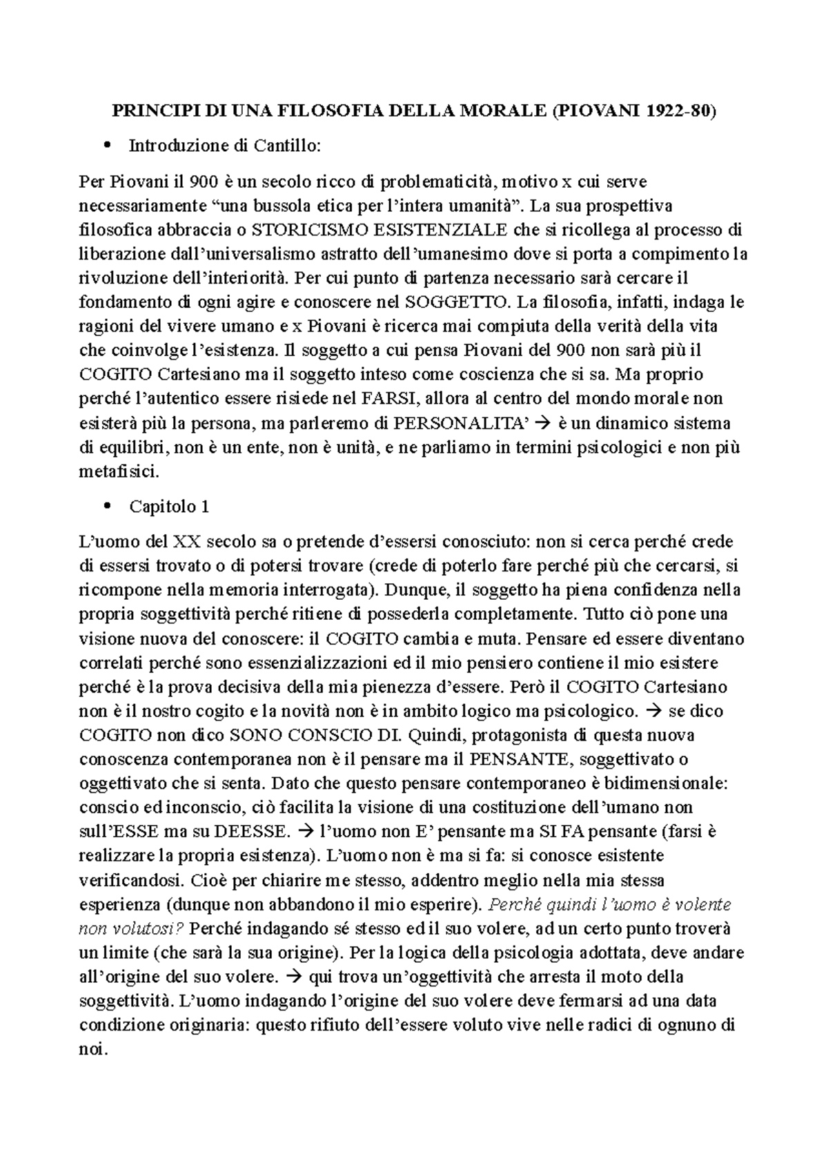 Principi DI UNA Filosofia Della Morale Piovani - PRINCIPI DI UNA ...