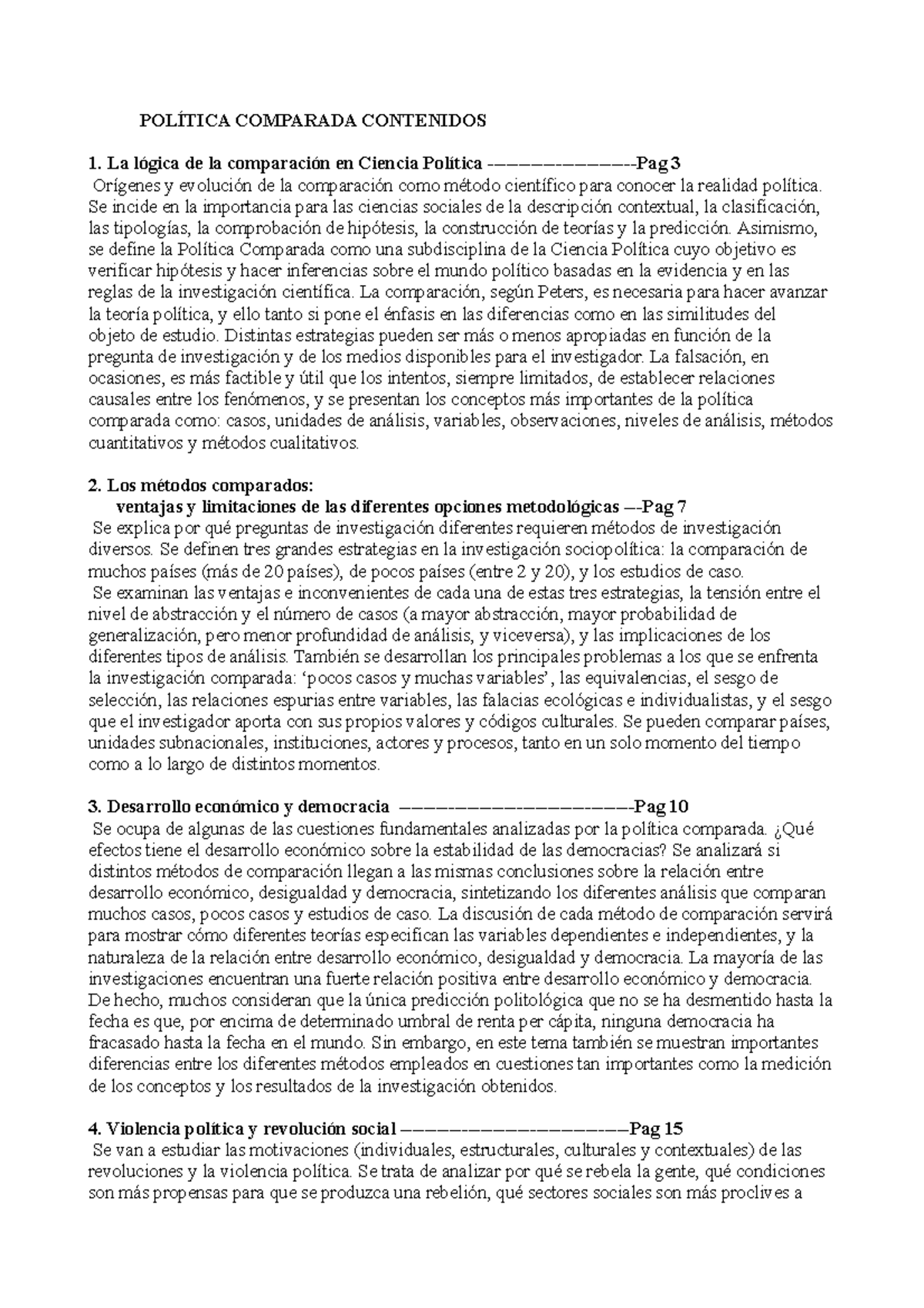 06- PolÍtica Comparada Contenidos - POLÍTICA COMPARADA CONTENIDOS 1. La ...
