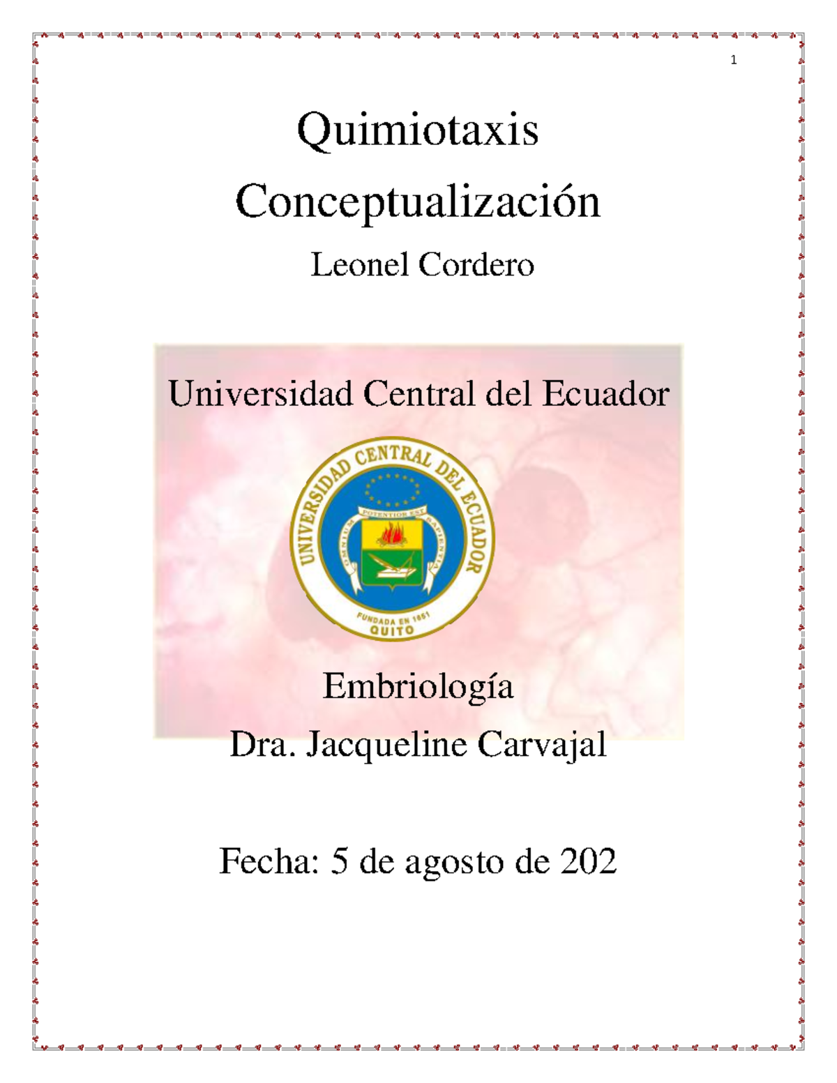 Quimiotaxis. Conceptualización y ejemplos - 1 Quimiotaxis ...