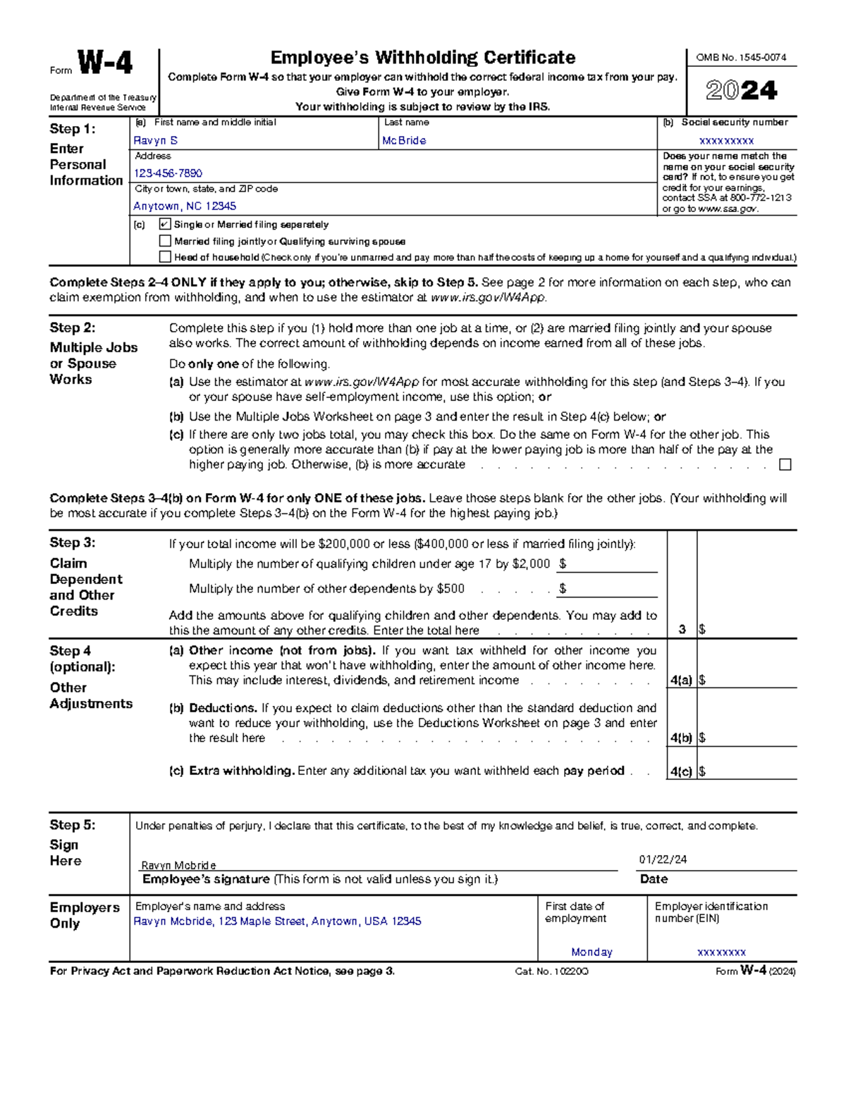 Kami Export - fw4 - work - Form W- Department of the Treasury Internal ...