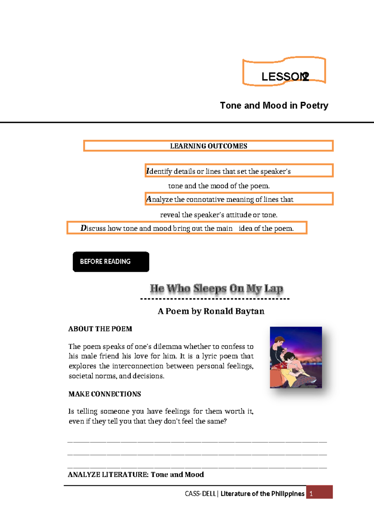 2 Chapter-II Lesson-2 PDF TONE-AND-MOOD-IN- Poetry - Tone and Mood in ...