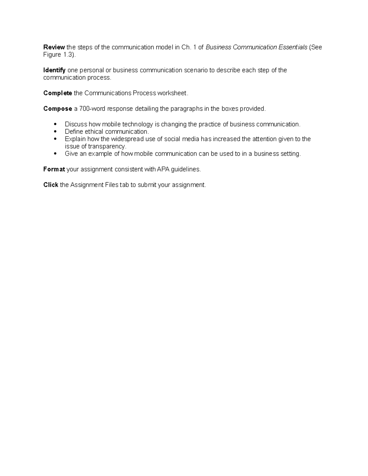 Communications Process Worksheet - Review the steps of the ...