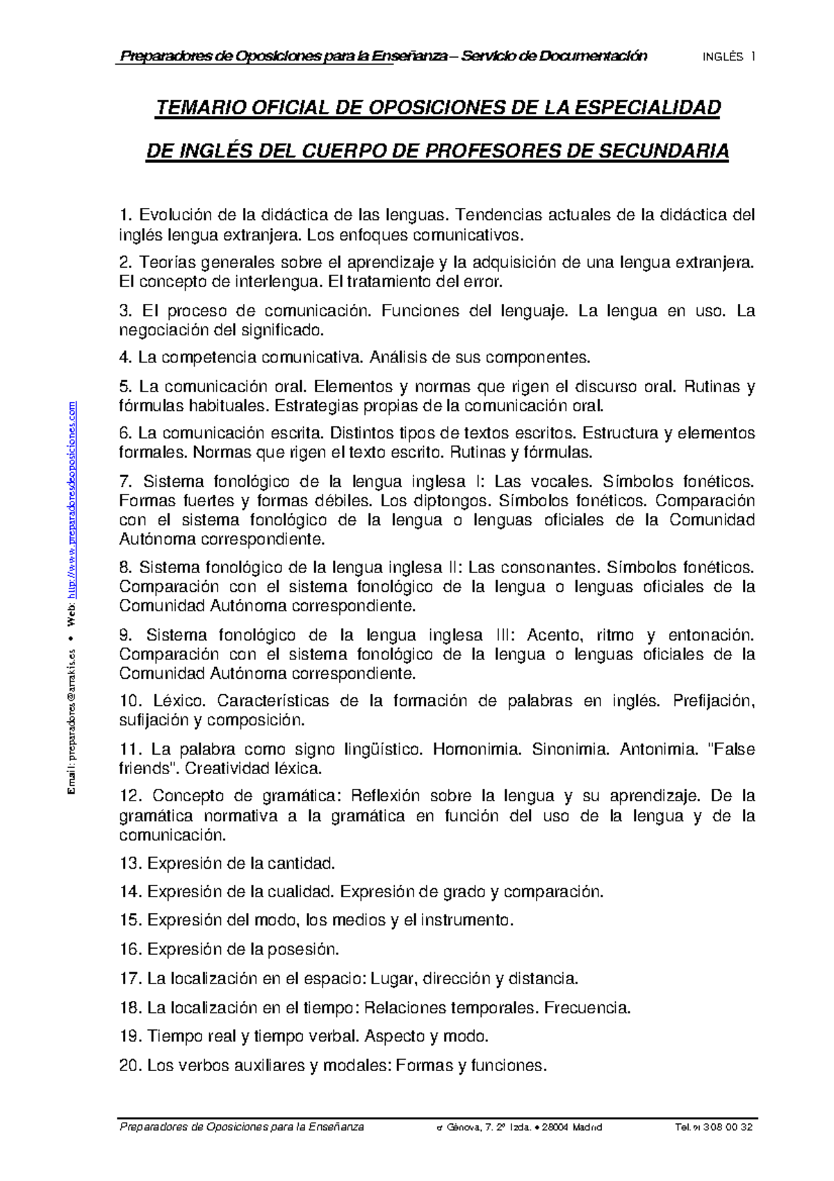 Inglés - temario opos - Email : preparadores@arrakis Web ...