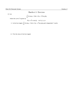 Recitation Wk 1P1 - Math 291 Fernando Carreon Handout 1 Exercises (1 ...