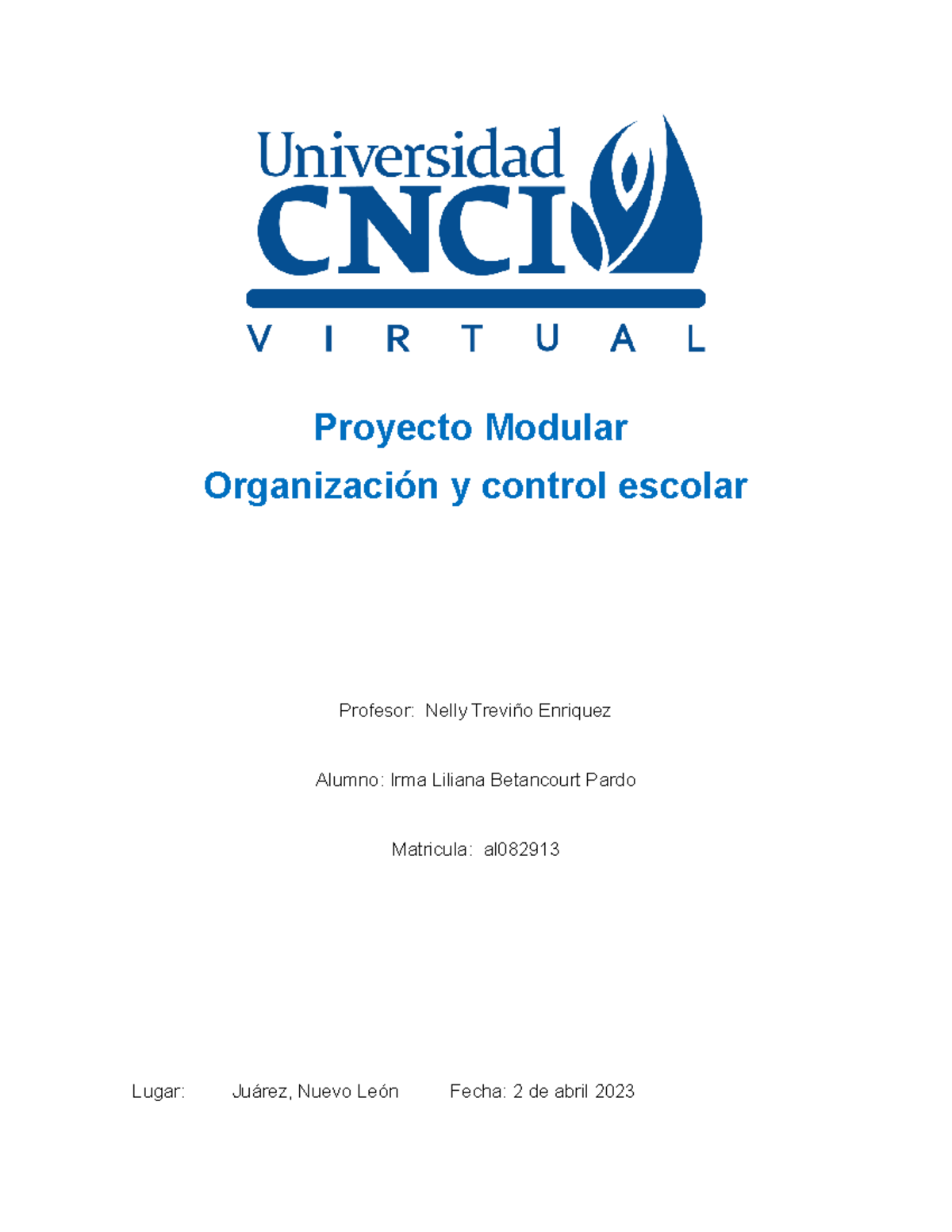 Proyecto modular organizacion y control escolar - Proyecto Modular ...