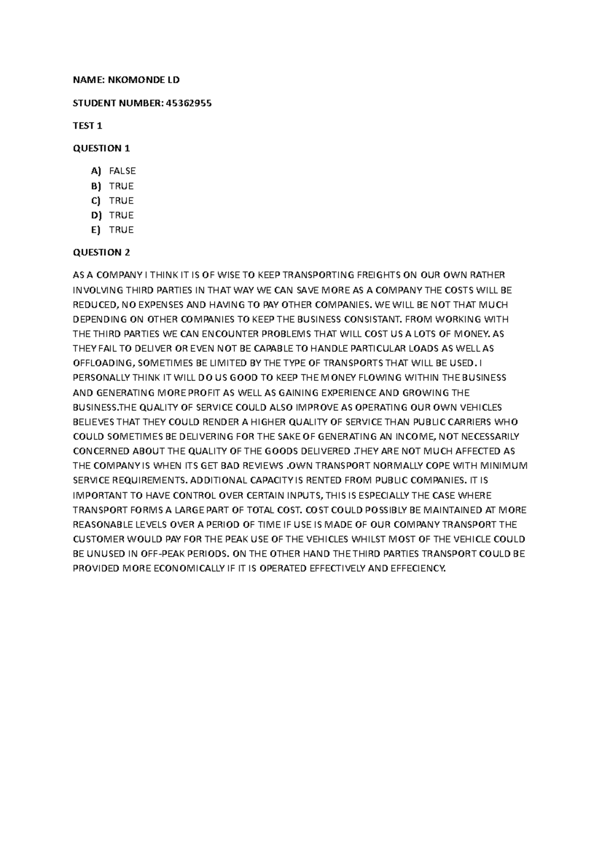 DOC-20230907-WA0018 - Memo for TECM test 1 - NAME: NKOMONDE LD STUDENT ...