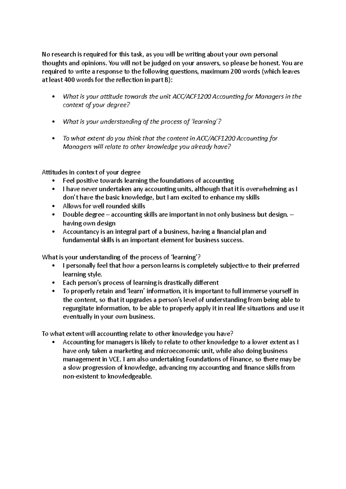 Original notes - .... - No research is required for this task, as you ...