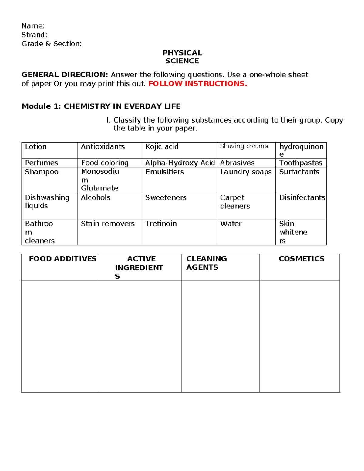Activity Module-12 - help - Name: Strand: Grade & Section: PHYSICAL ...
