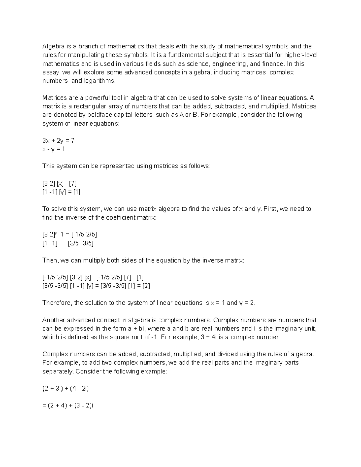 AP Algebra Course Overview Study Guide - Algebra is a branch of ...