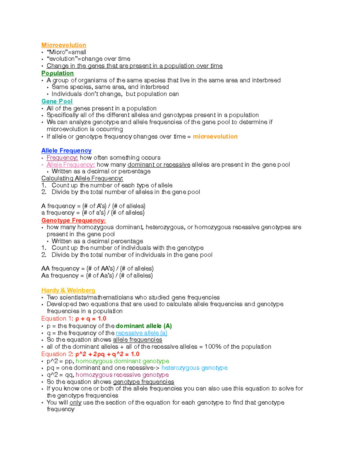 10:29 Unit 3-Micro&Macroevolution - Microevolution “Micro”=small ...