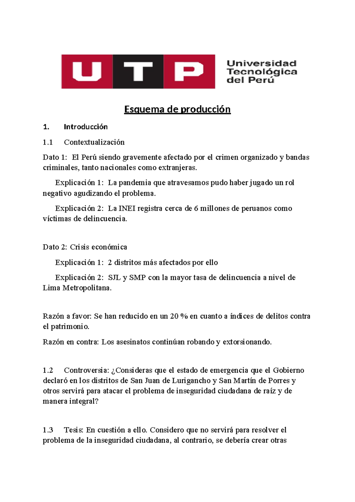 Esquma DE Produccion DE UN Texto Argumentativo - Esquema de producción ...